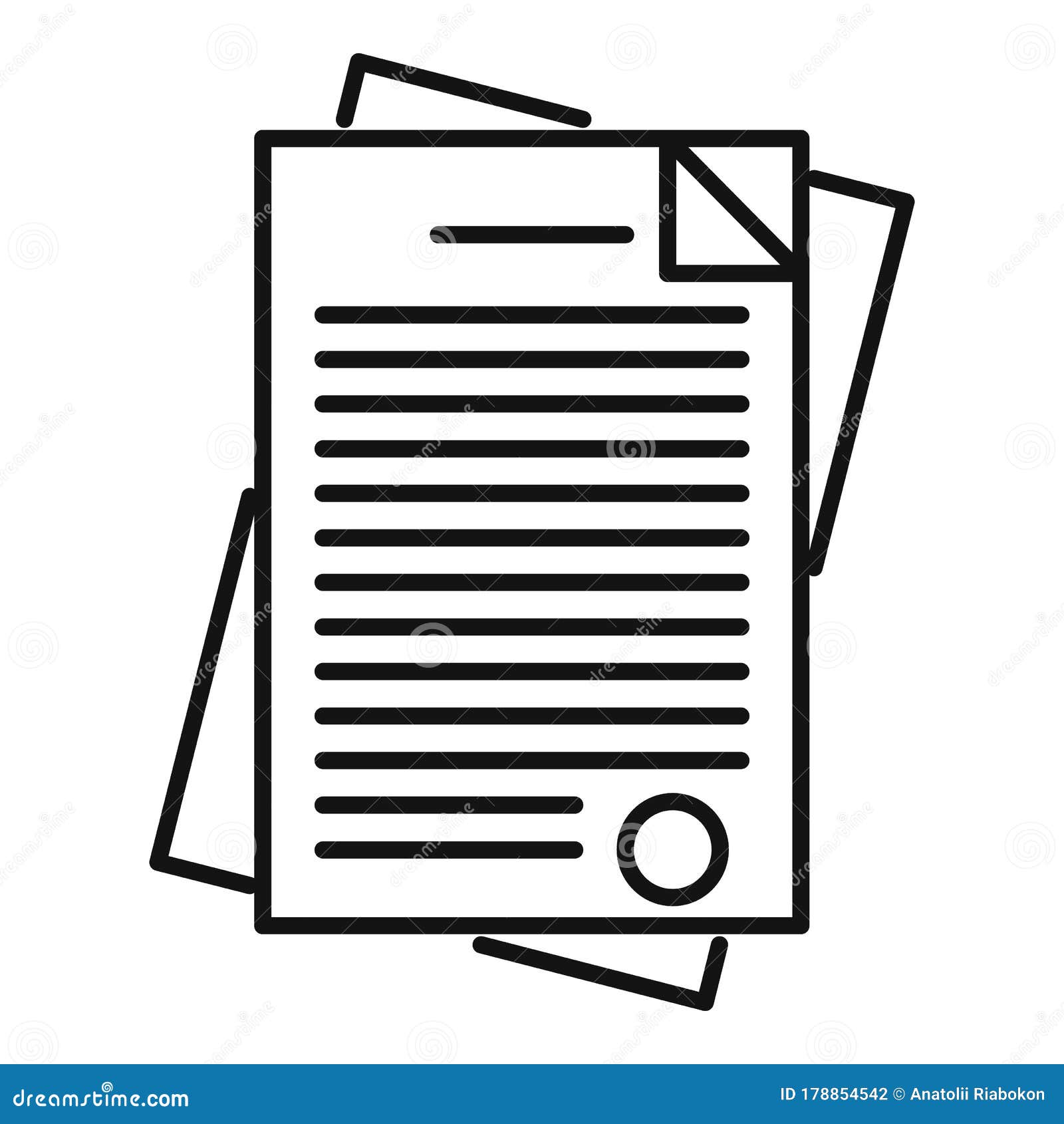 Documents Icon. Minimalistic Image Of Two Sheets Of Paper Folded One ...