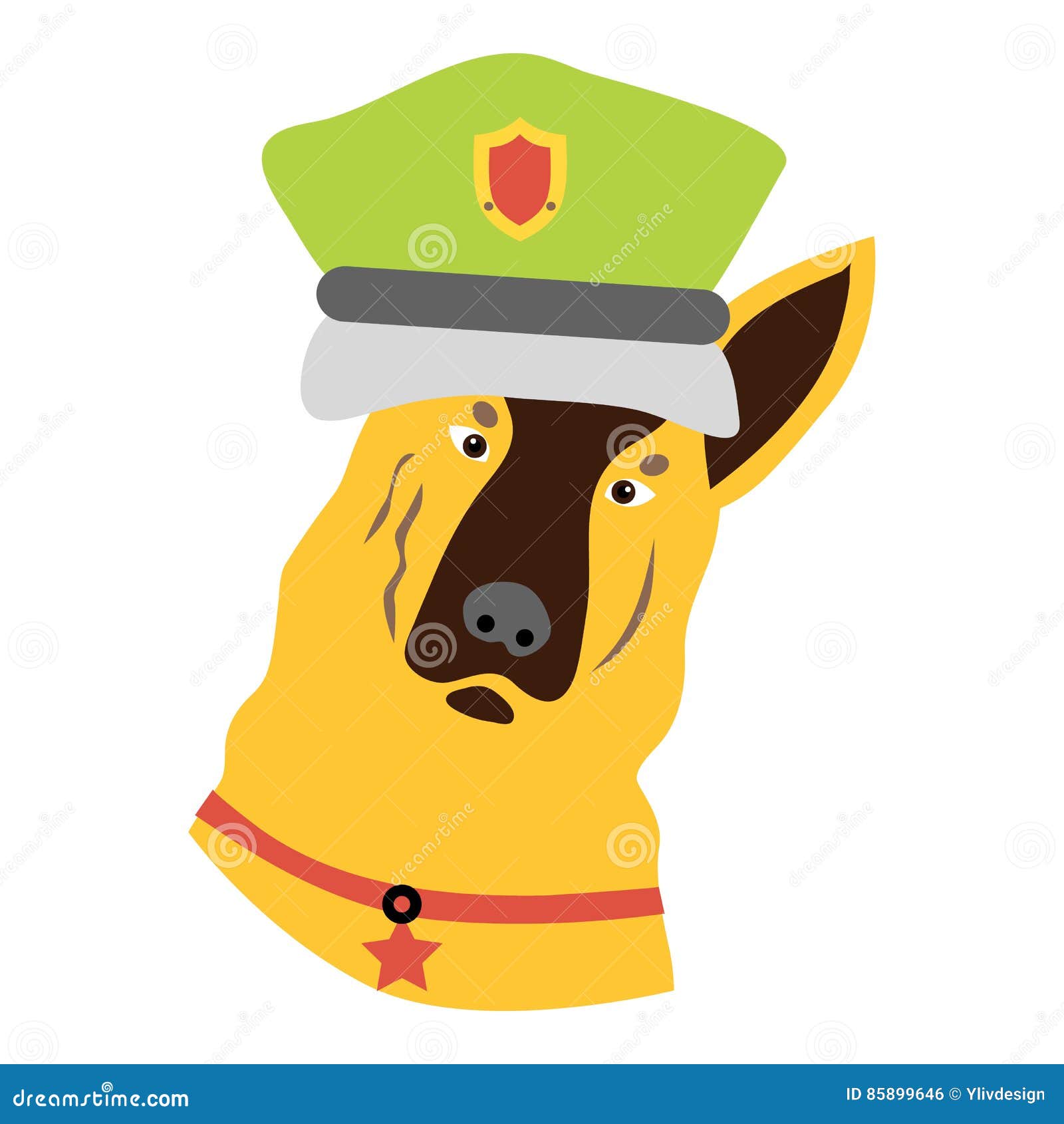 Police Dog Icon, Flat Style Stock Vector - Illustration of protect ...