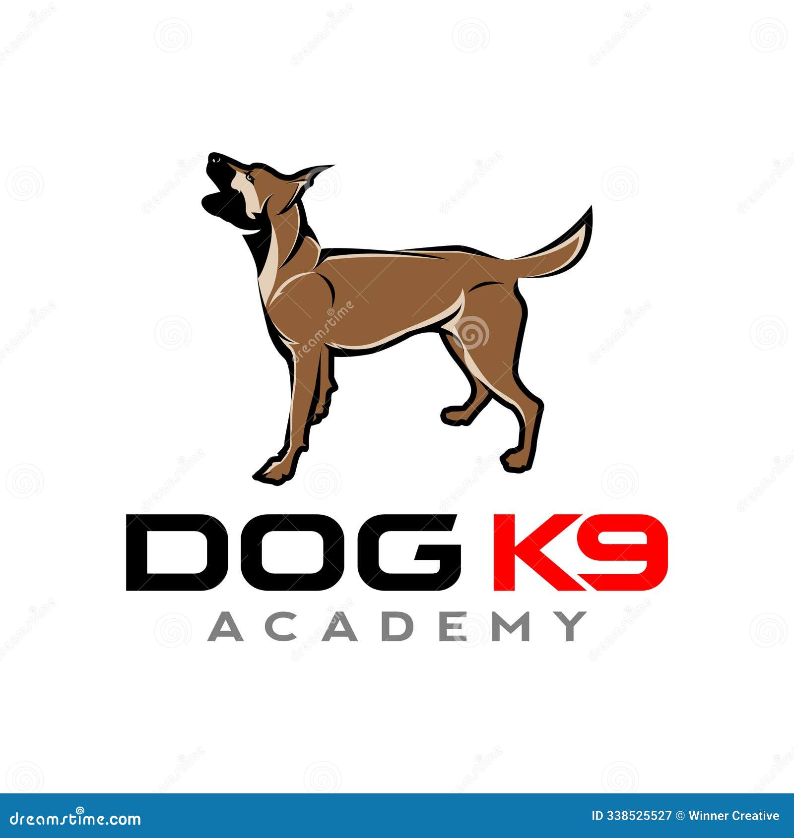 Police Dog K9 Training Logo Design Vector Stock Illustration ...