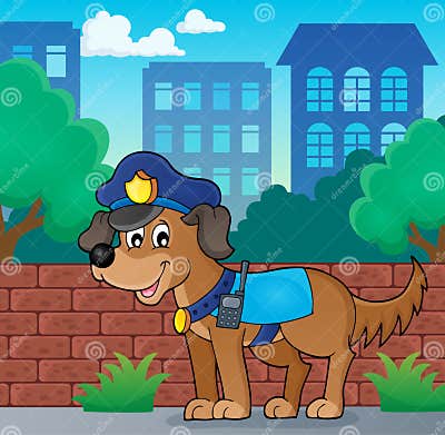 Police dog theme image 3 stock vector. Illustration of transmitter ...