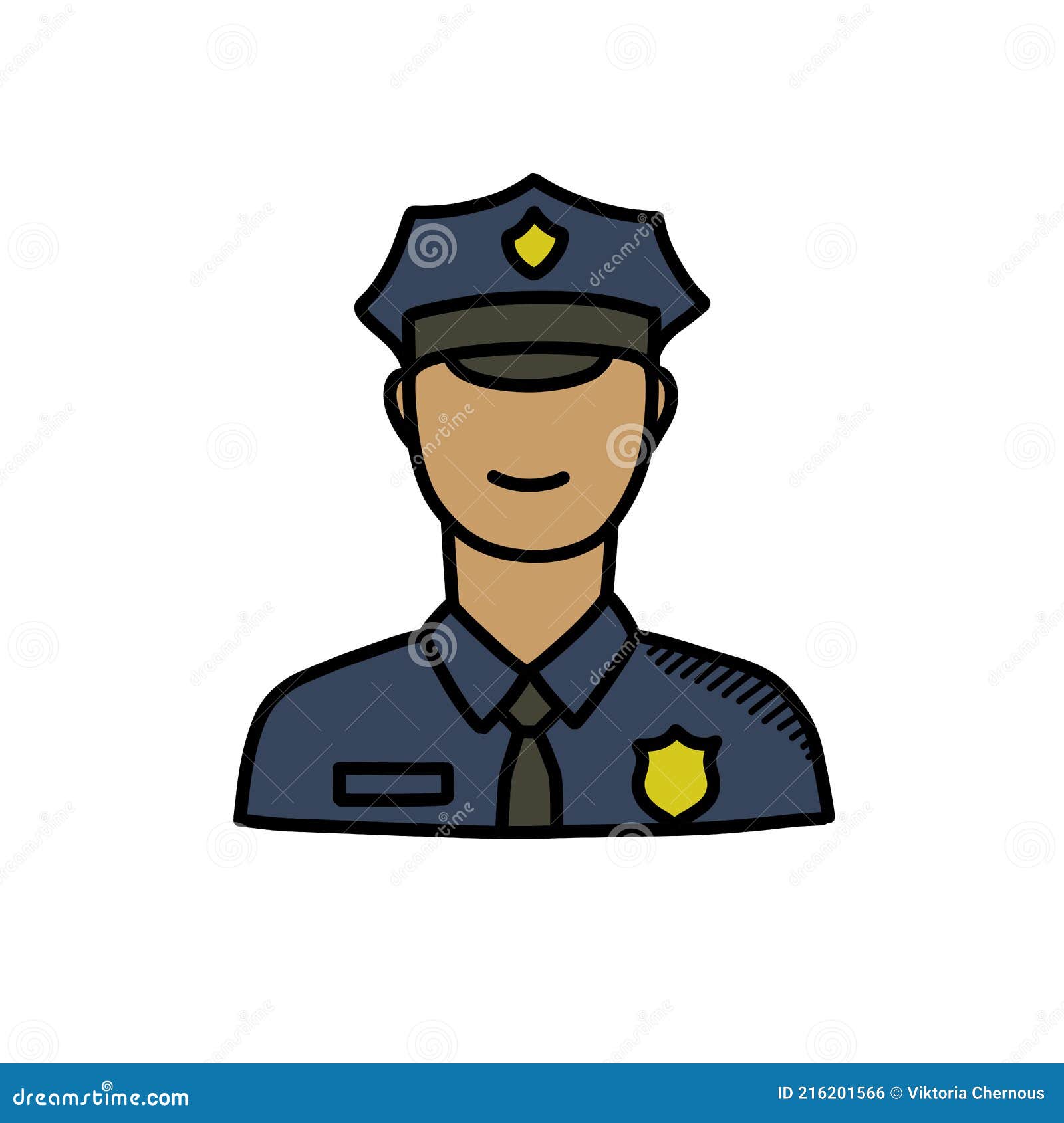 Police Doodle Icon, Vector Color Line Illustration Stock Vector ...