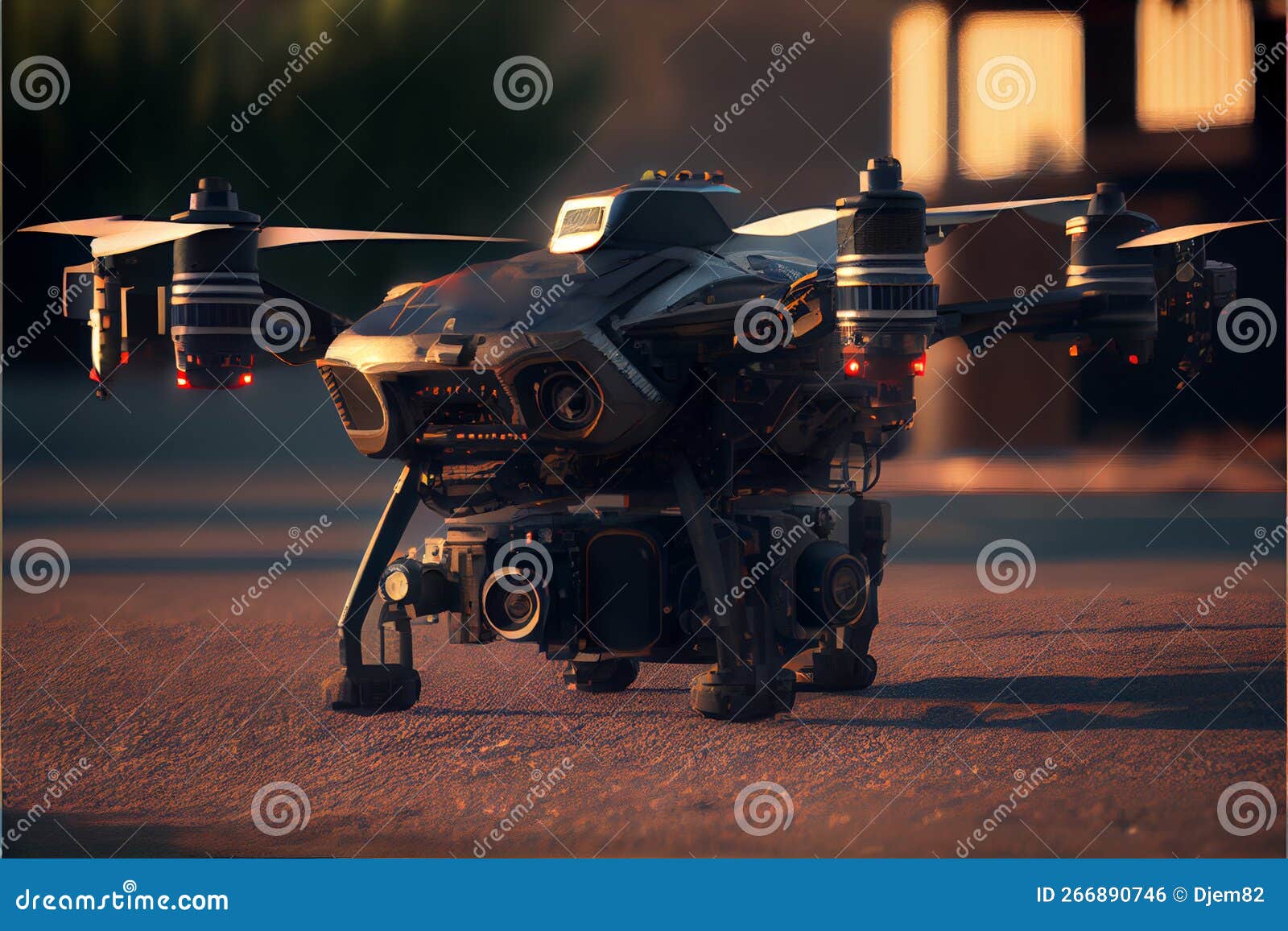 Police Drone Created with Generative Ai Stock Illustration ...