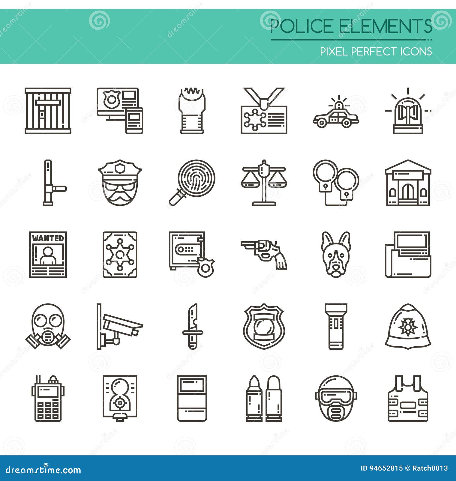 Police Elements stock illustration. Illustration of policeman - 94652815