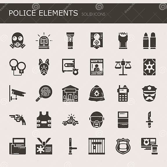Police Elements stock vector. Illustration of badge, robber - 94653050