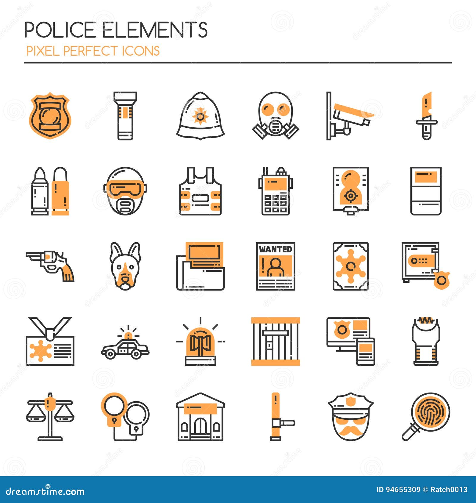 Police Elements stock illustration. Illustration of badge - 94655309