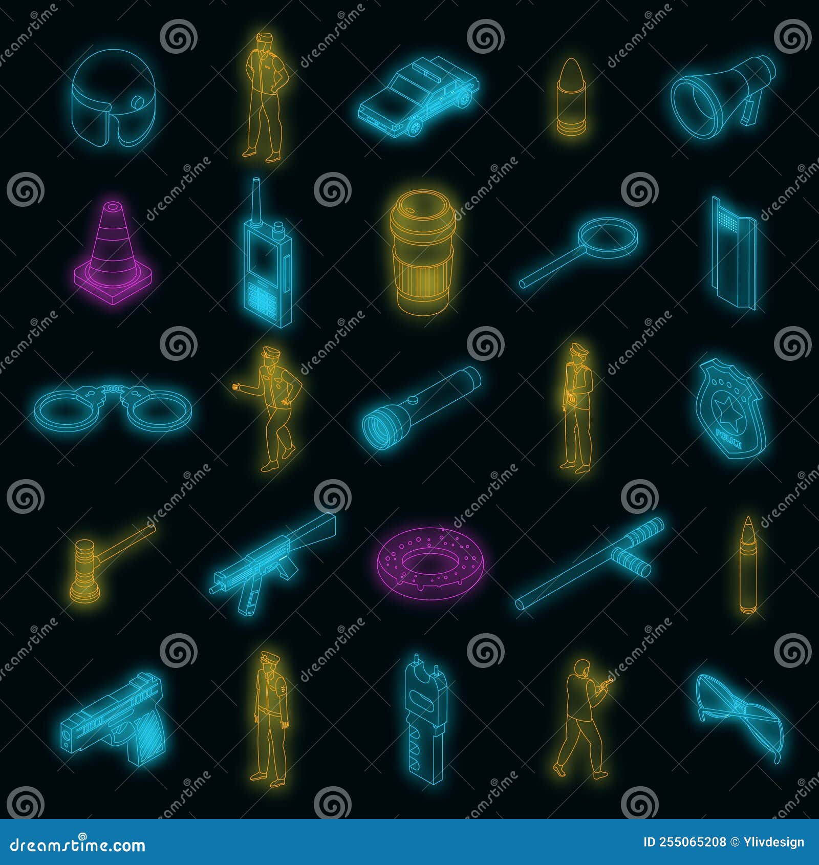 Police Equipment Icons Set Vector Neon Stock Vector - Illustration of ... Police Equipment Icons Set Vector Neon Stock Vector - Illustration of ...