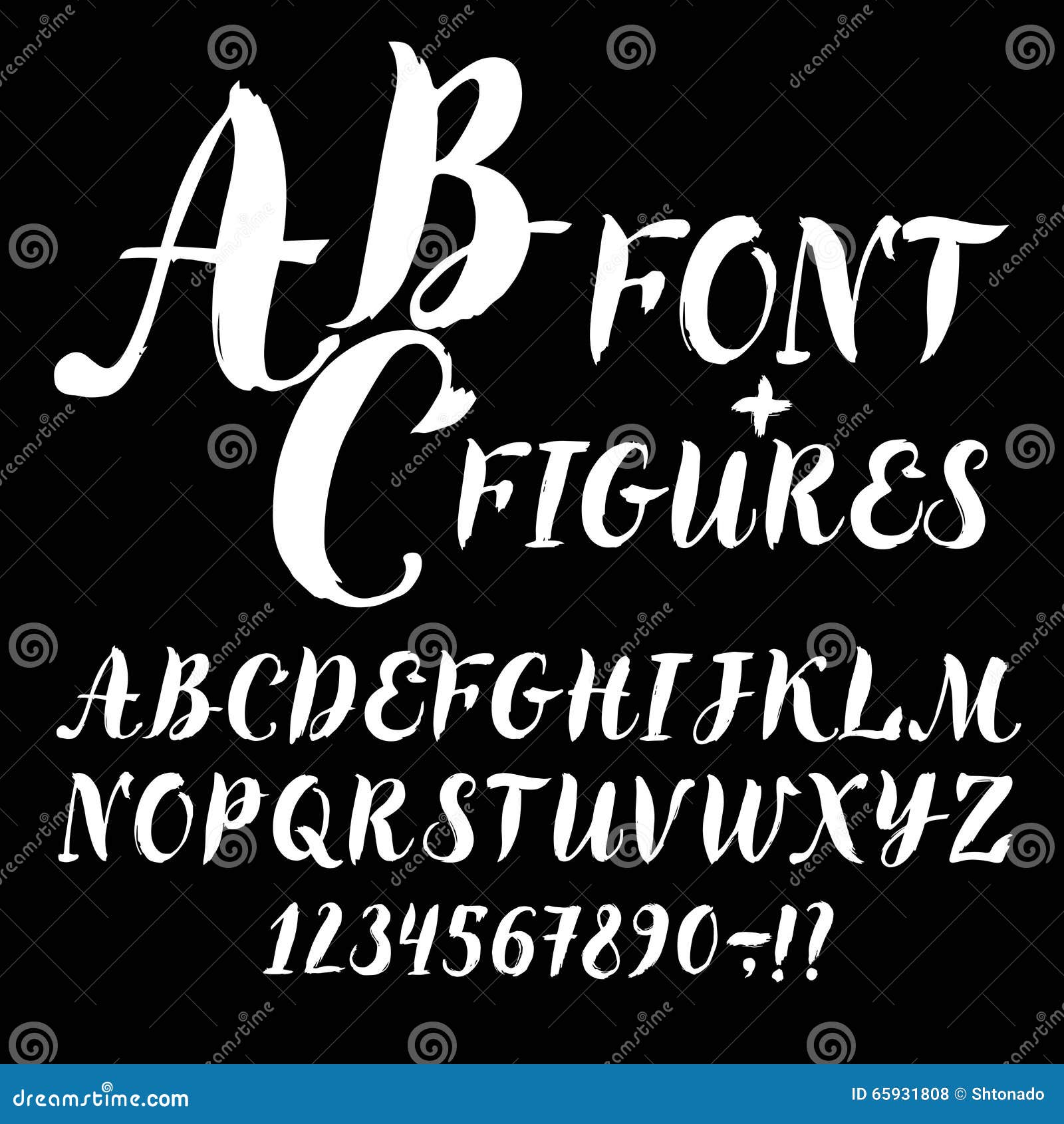 Police Et Chiffres De Calligraphie Illustration Stock - Illustration du ...