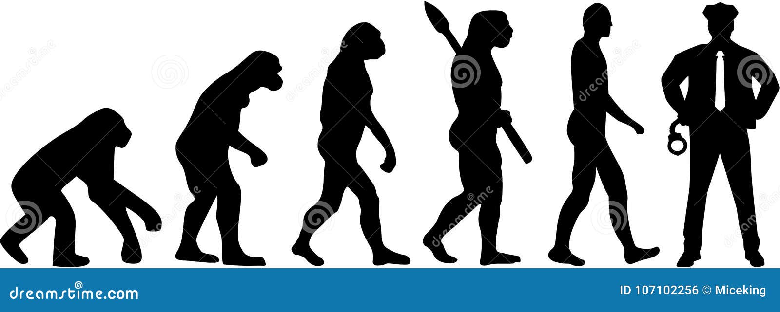 Police Evolution vector stock vector. Illustration of ancestors - 107102256