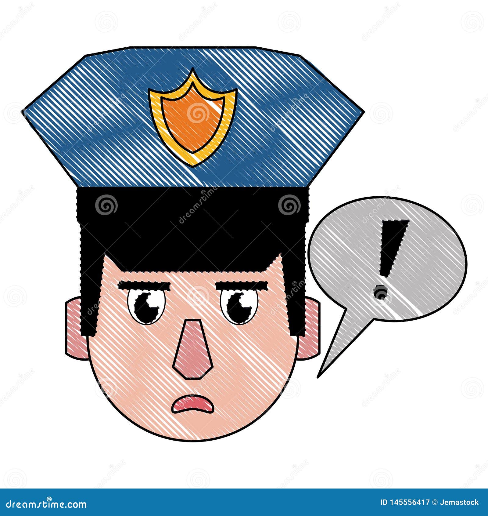 Police Face Cartoon Scribble Stock Vector - Illustration of calling ...
