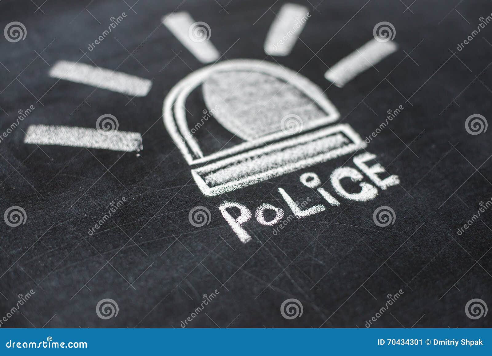 Police Flashers Drawn with Chalk Stock Image - Image of blue, design ...