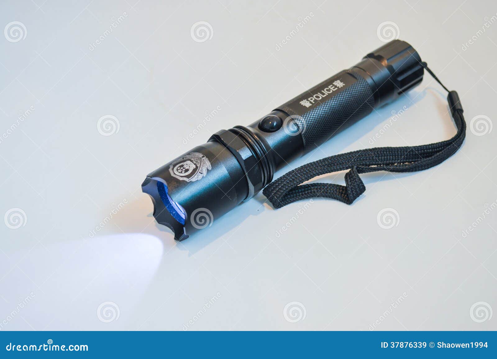 Police flashlight stock image. Image of bright, security - 37876339
