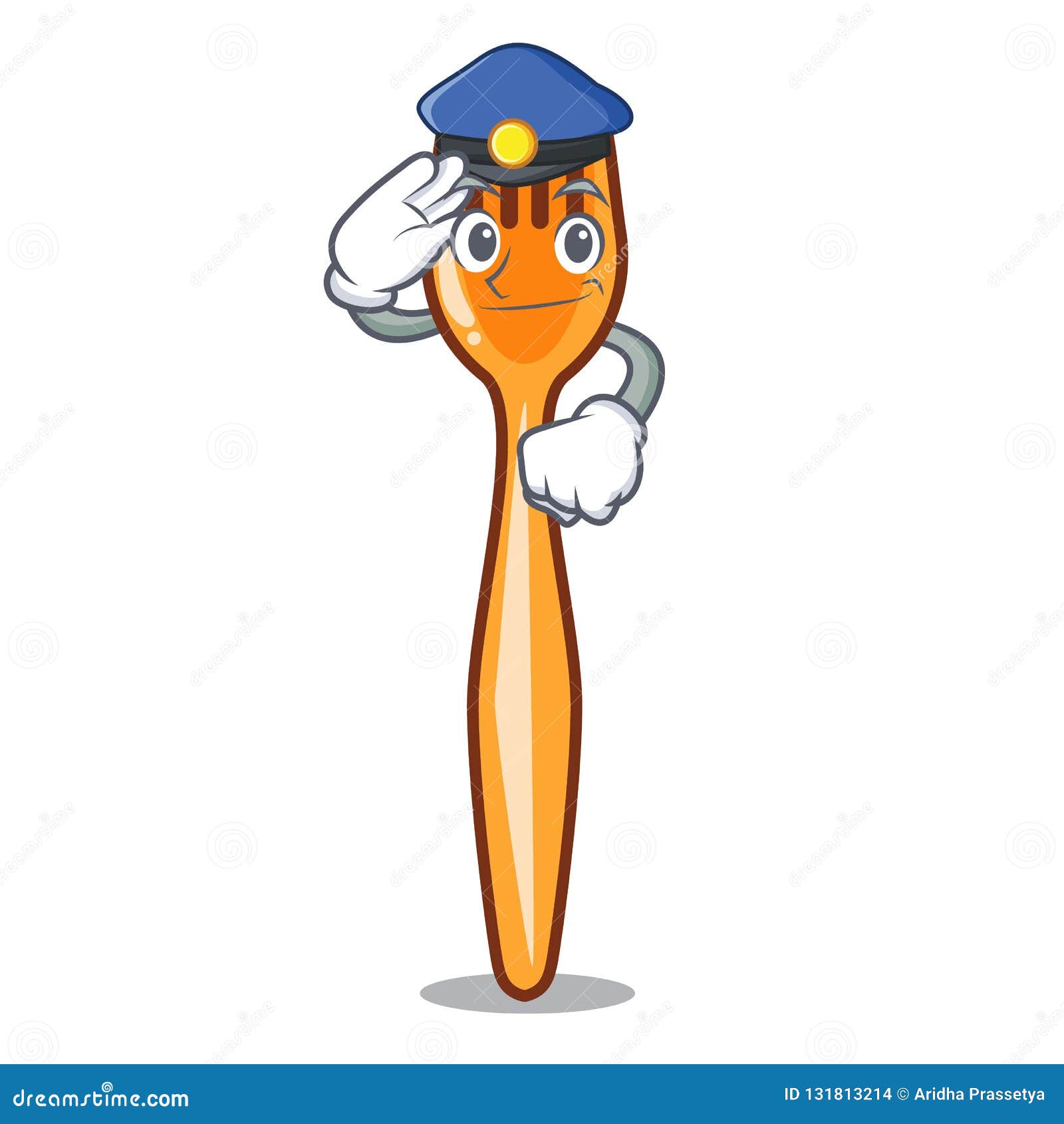 Police Fork on Shape Plastic Character Beautif Stock Vector ...