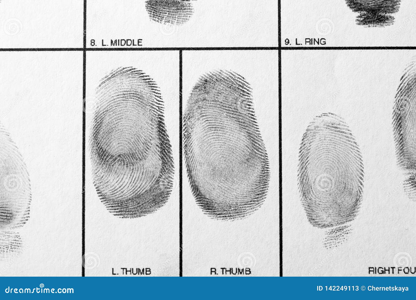 Police Form With Fingerprints. Forensic Examination Royalty-Free Stock ...