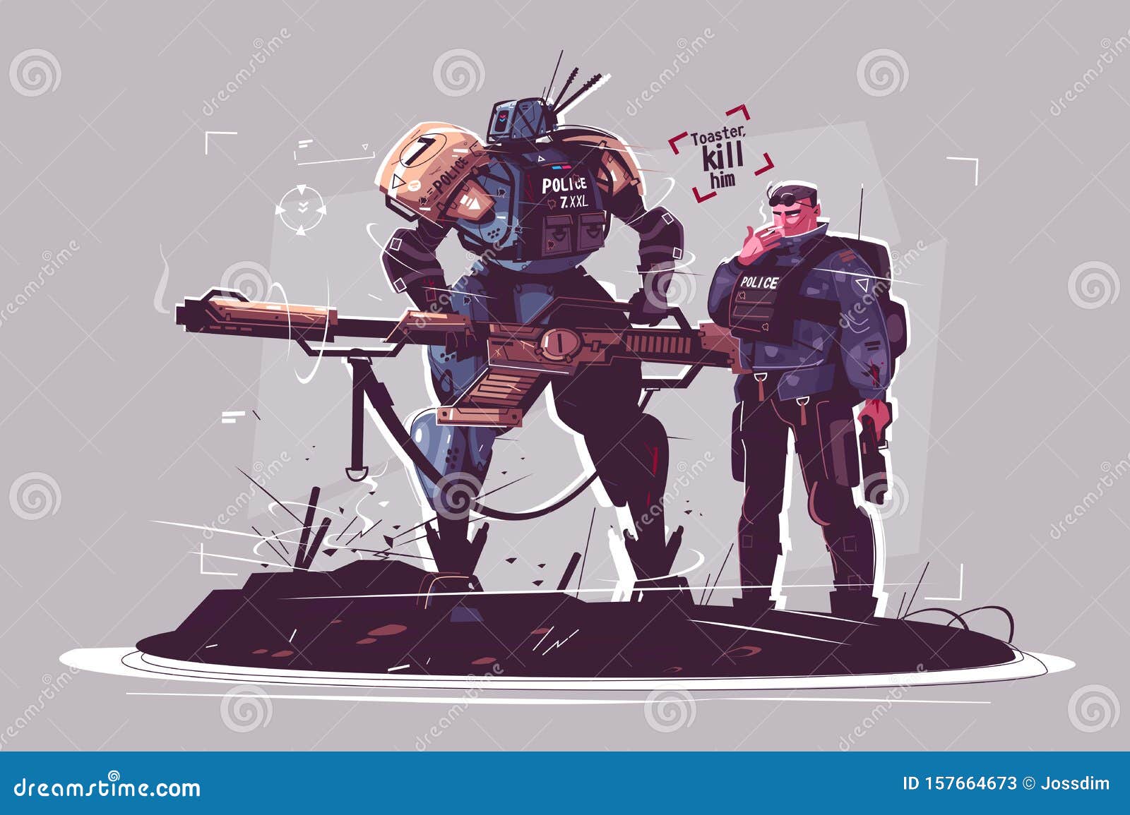 Futuristic Cops Blank Shield Badge Template Cartoon Vector ...