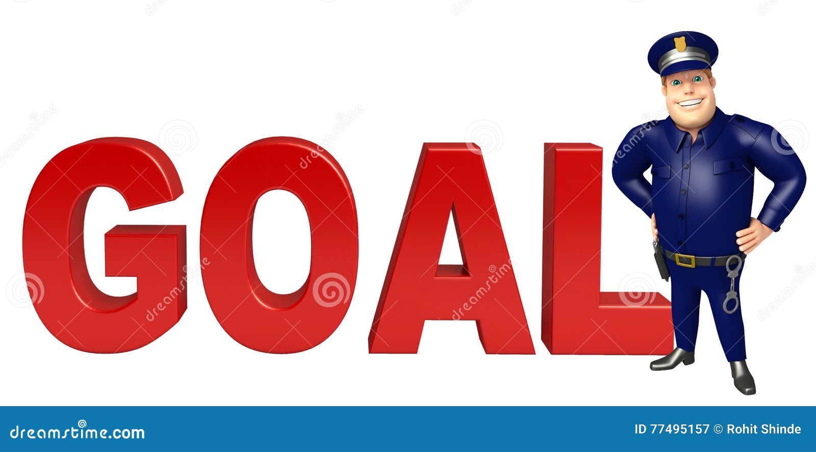 Police with Goal sign stock illustration. Illustration of handgun ...