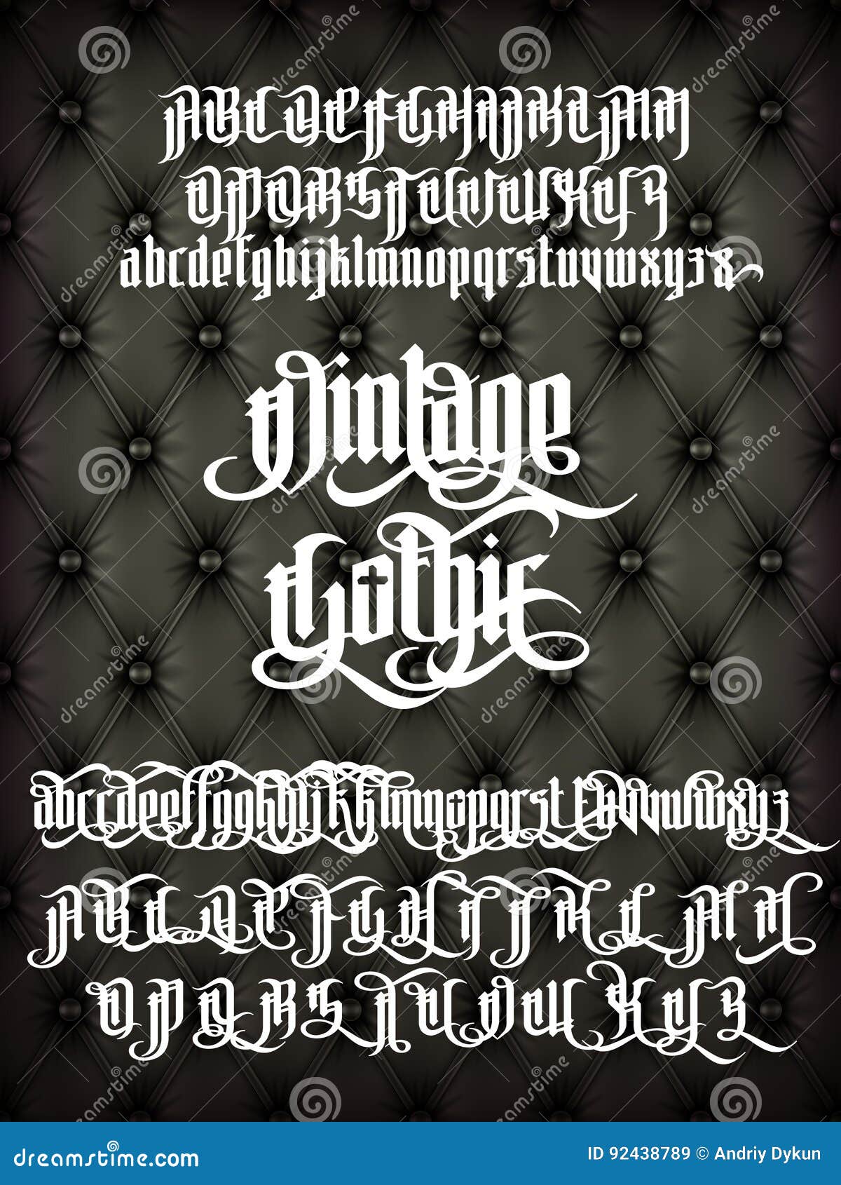 Police gothique de vintage illustration de vecteur. Illustration du ...