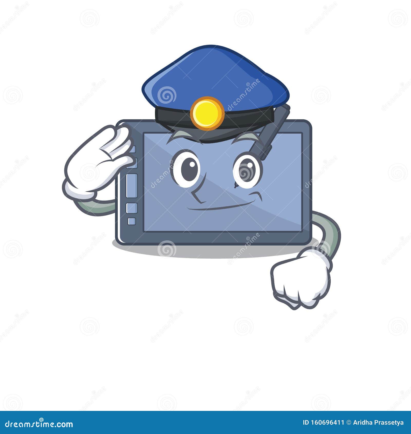 Police Graphic Tablet Character with the Cartoon Stock Vector ...