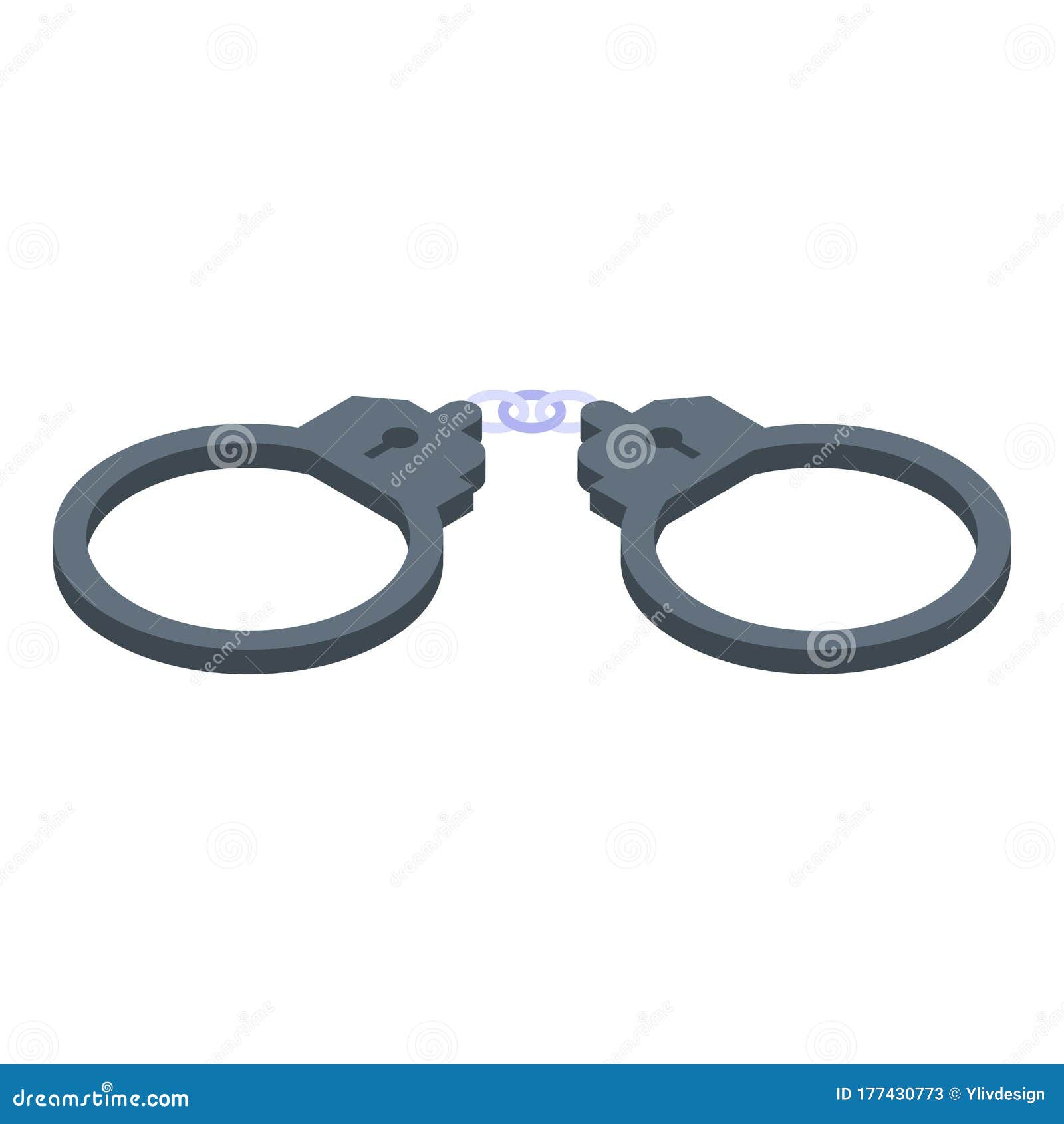 Police Handcuff Criminal Man From Front View Concept In Cartoon ...