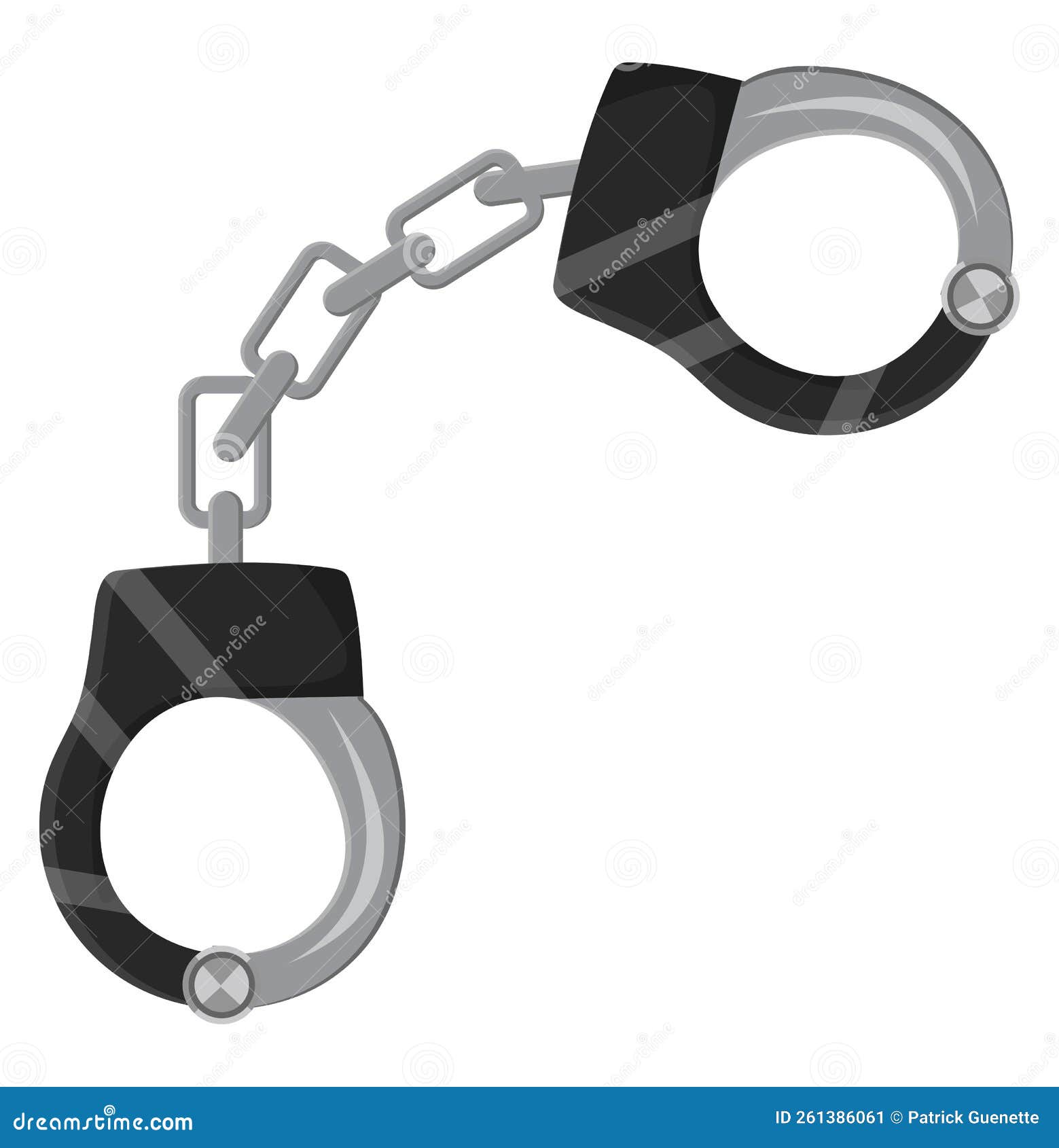 Police handcuffs, icon stock vector. Illustration of criminal - 261386061