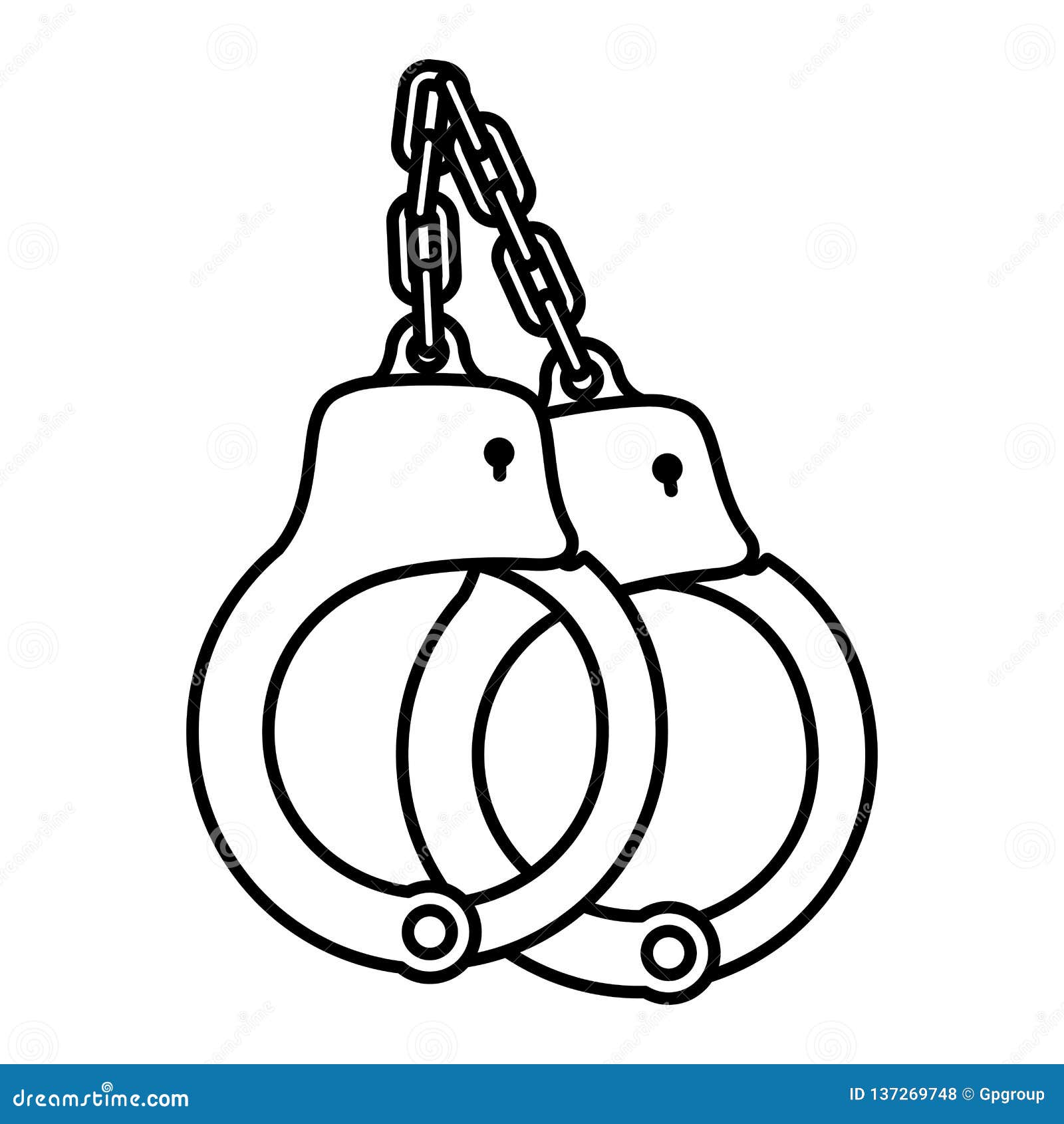 Police Handcuffs Isolated Icon Stock Vector - Illustration of burglar ...