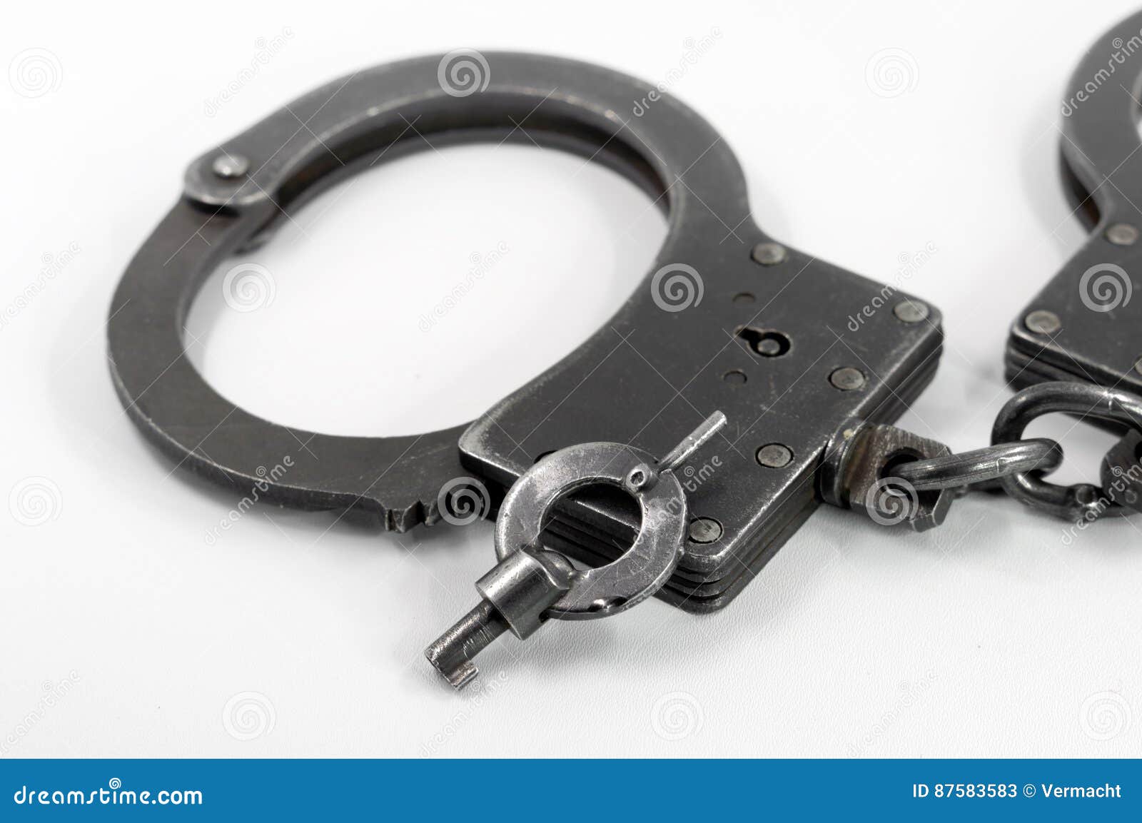 Police Handcuffs on a White Background Stock Image - Image of bondage ...