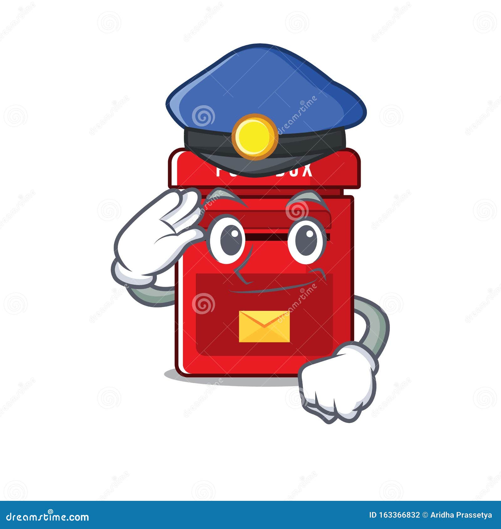 Police Happy Mailbox in with Cartoon Cute Stock Vector - Illustration ...