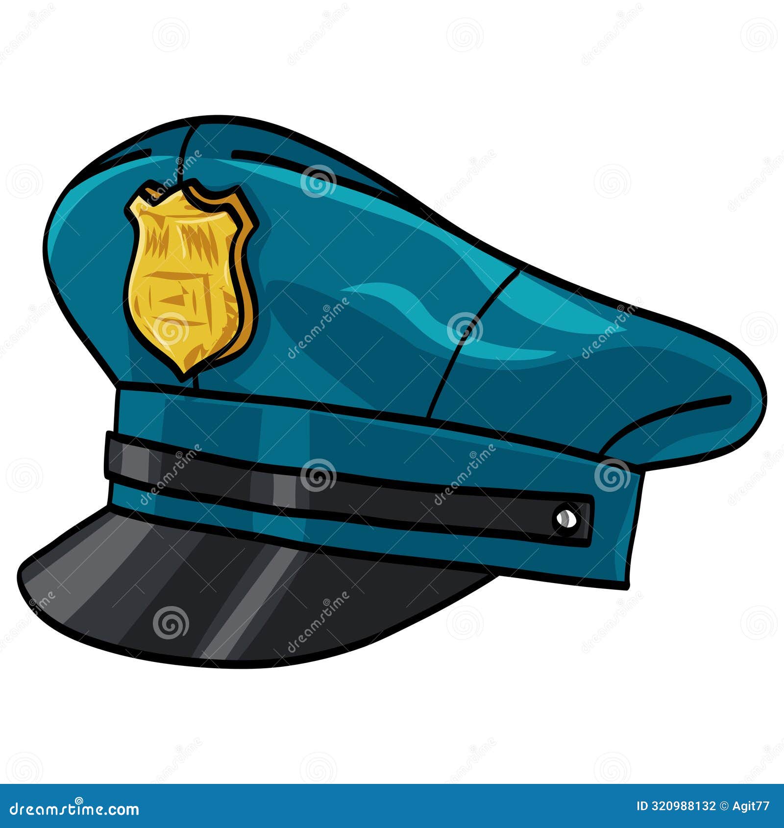 Police Hat Cop Cap Doodle Drawing Vector Illustration Stock Vector ...