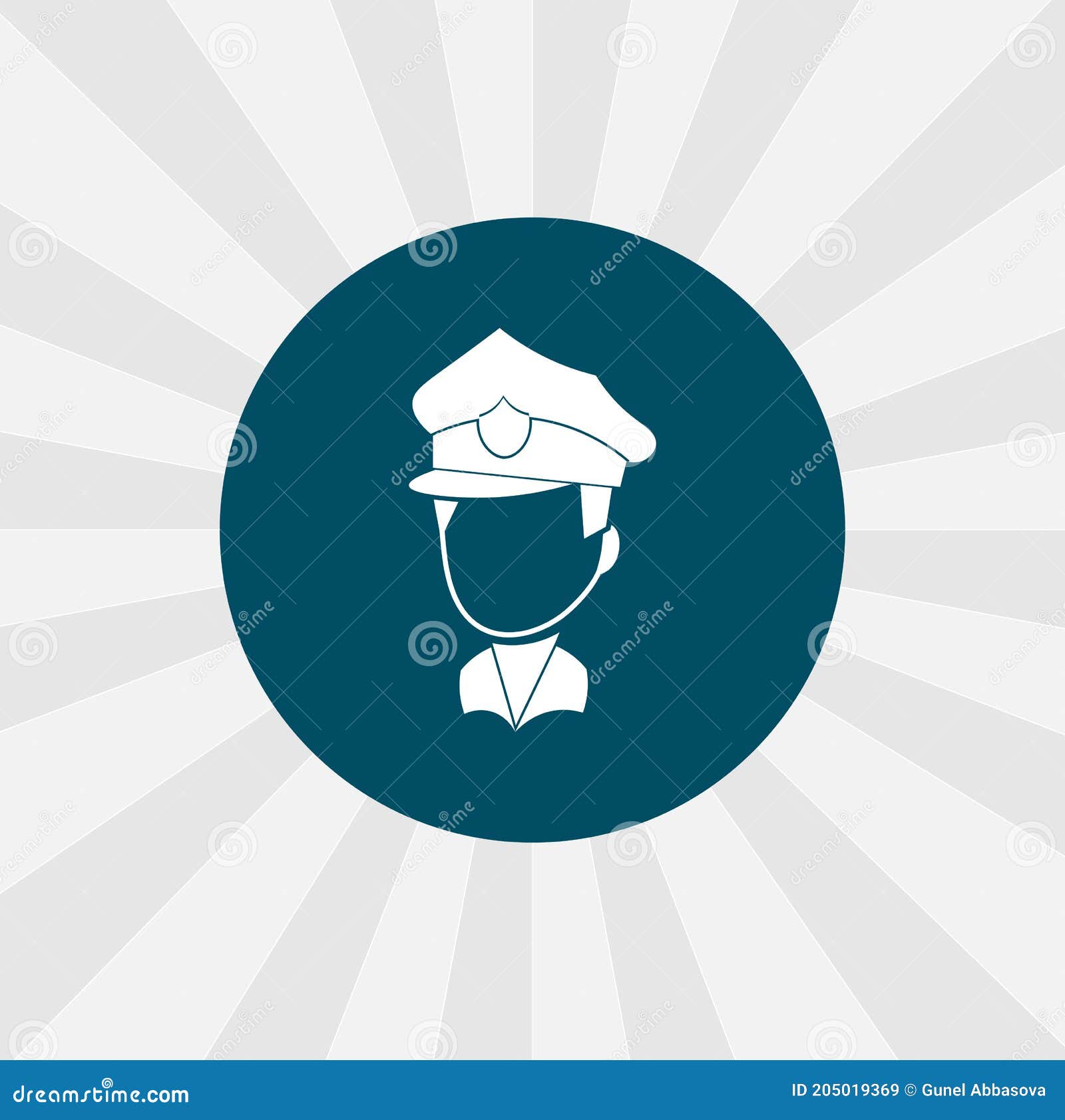 Police Head Icon. Police Cop Isolated Icon. Police Avatar Design ...