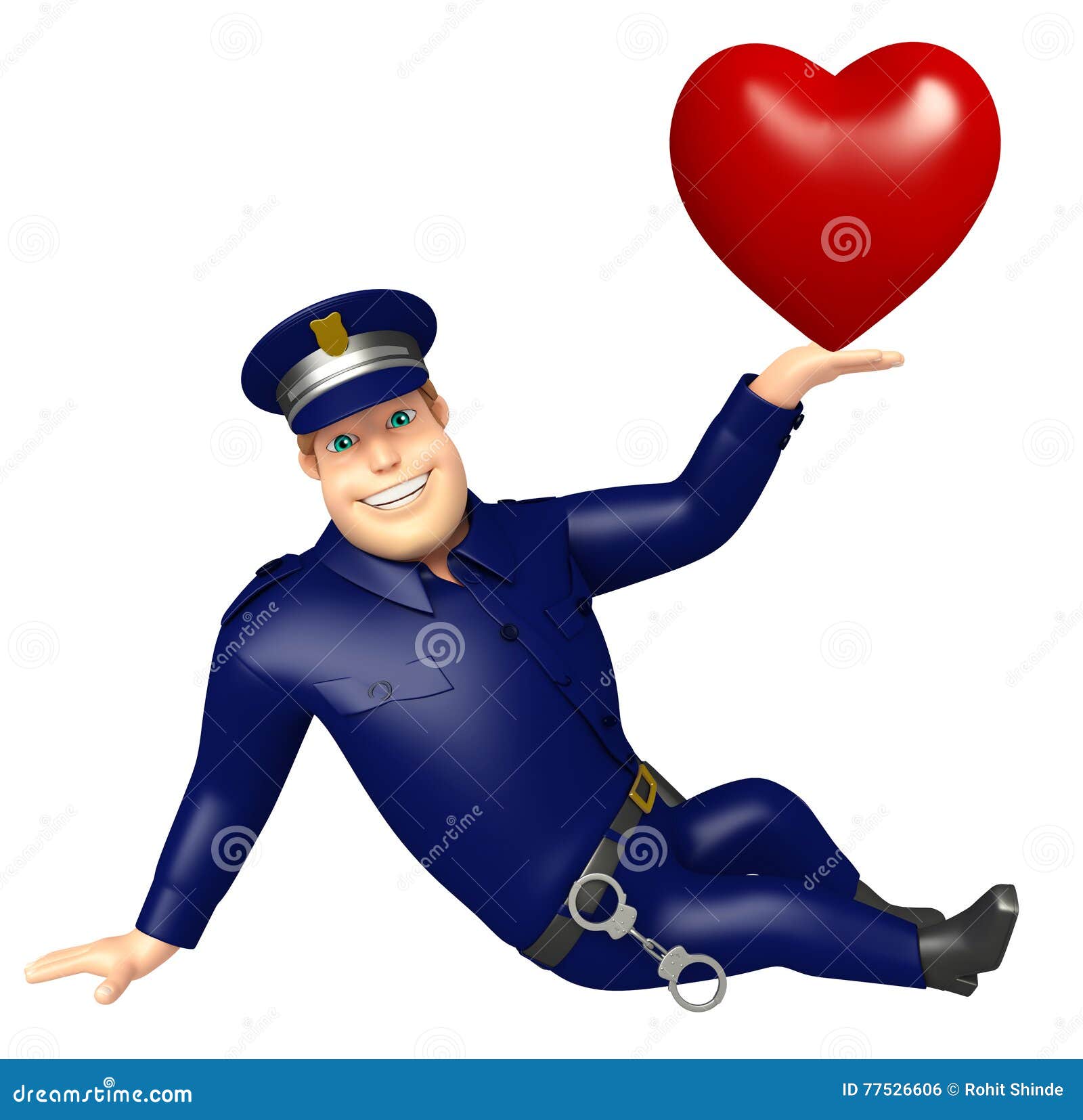 Police with Heart stock illustration. Illustration of police - 77526606