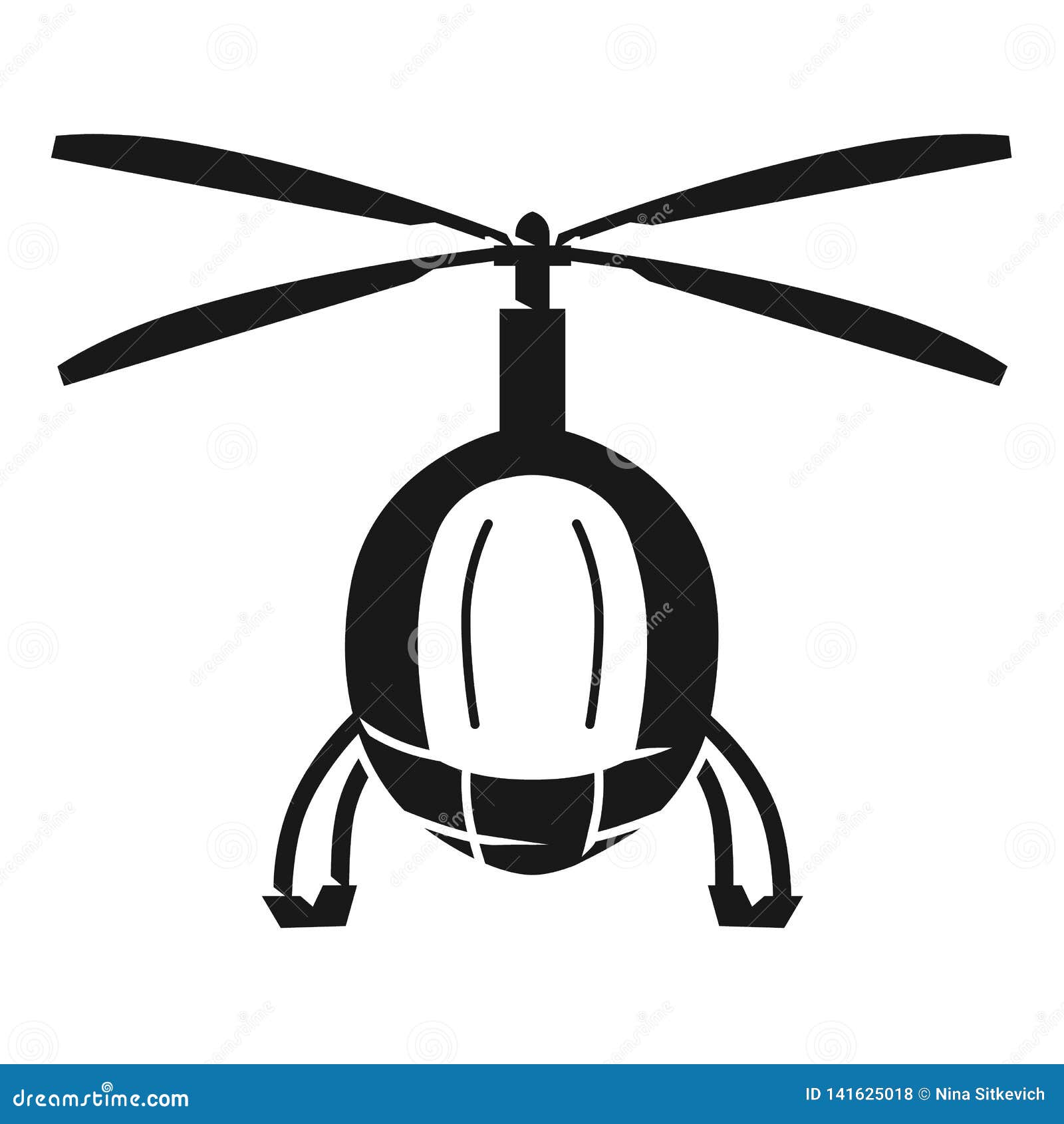 Police Helicopter Front View Icon, Simple Style Stock Vector ...