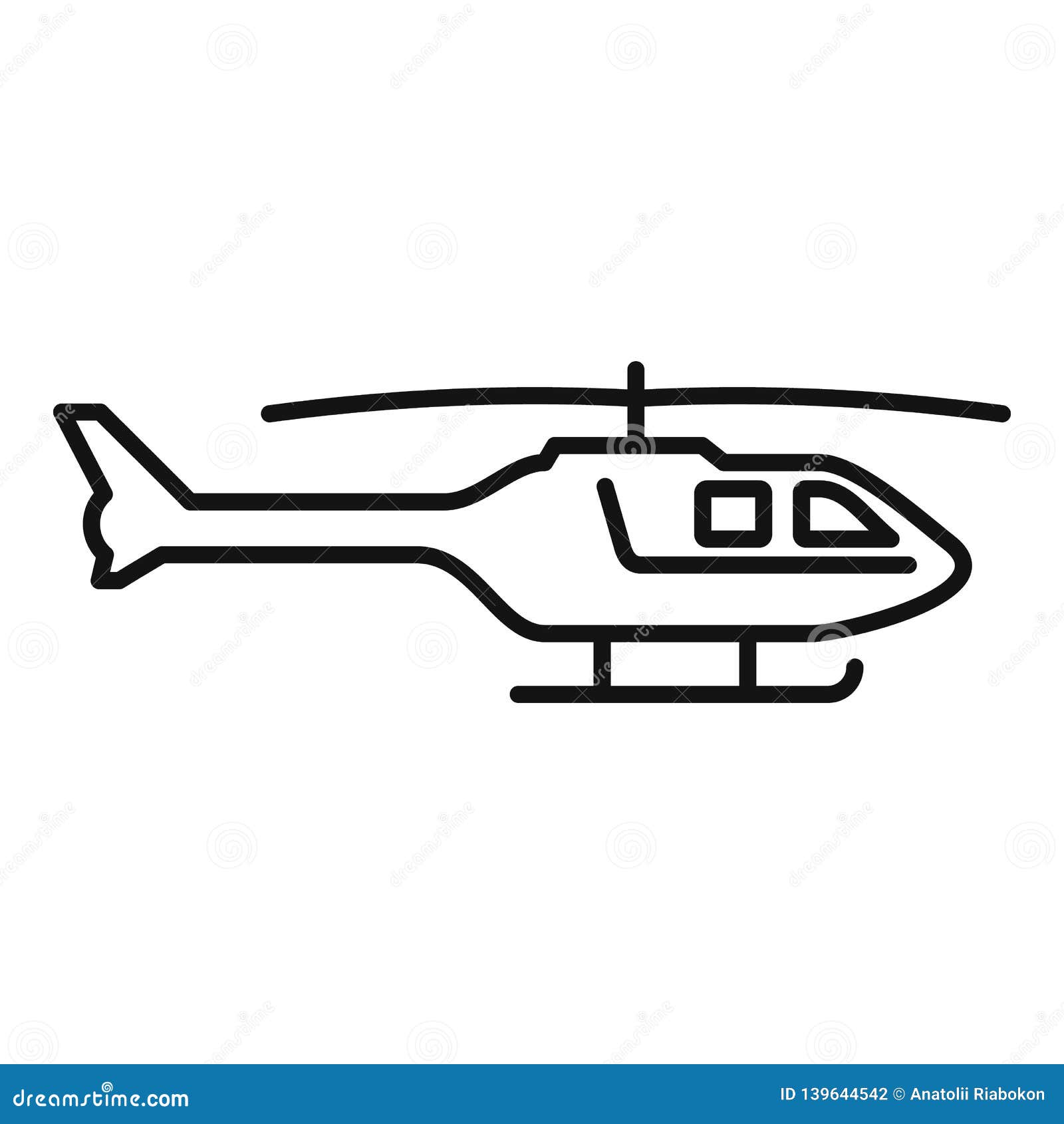 Police Helicopter Front View Icon, Simple Style Vector Illustration ...