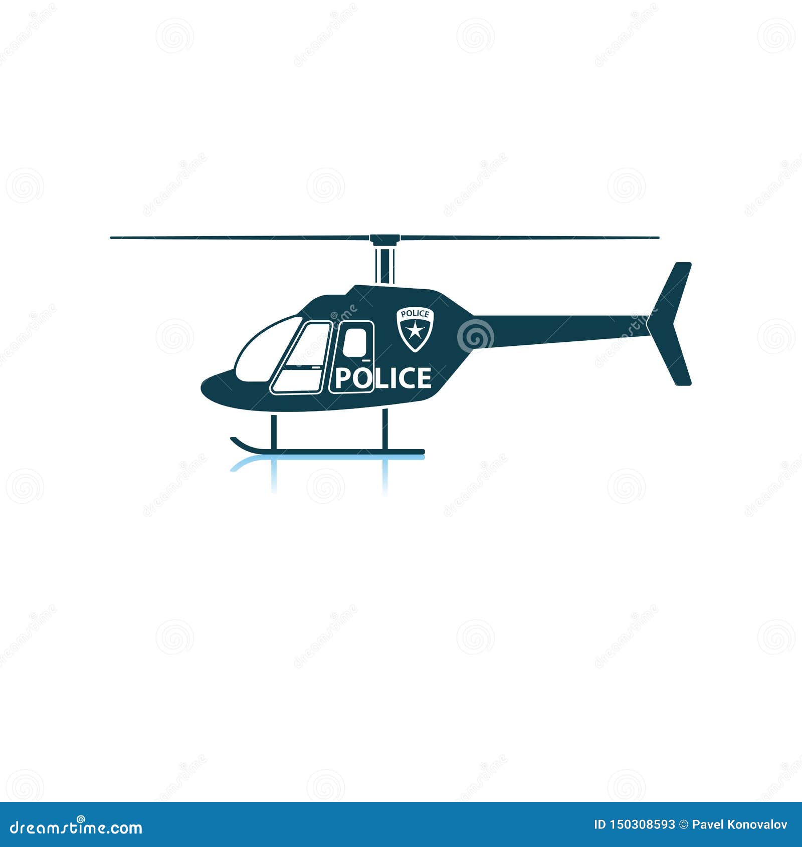 Police Helicopter Icon Cartoon Vector | CartoonDealer.com #150308593