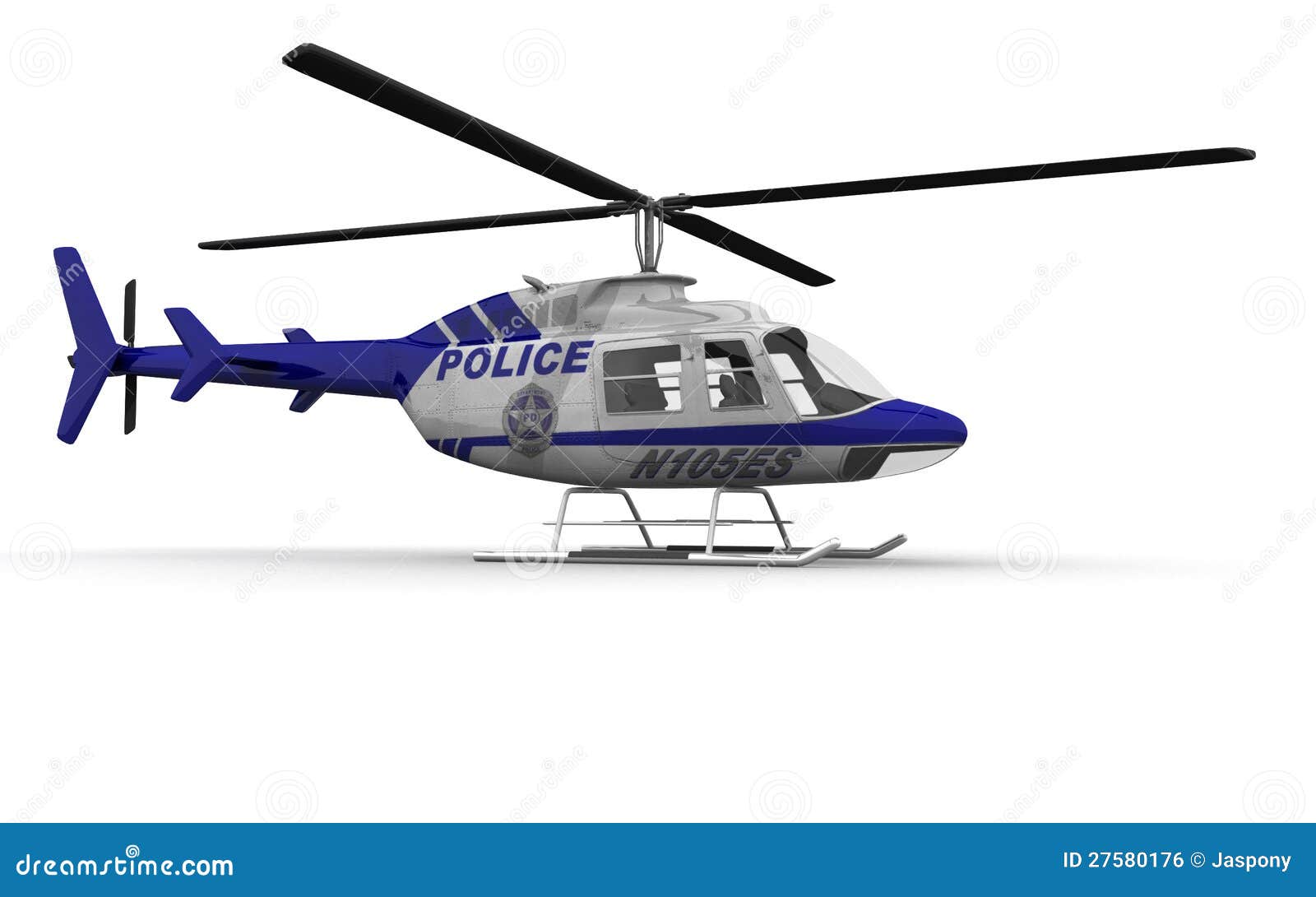 Police Helicopter Front View Icon, Simple Style Vector Illustration ...