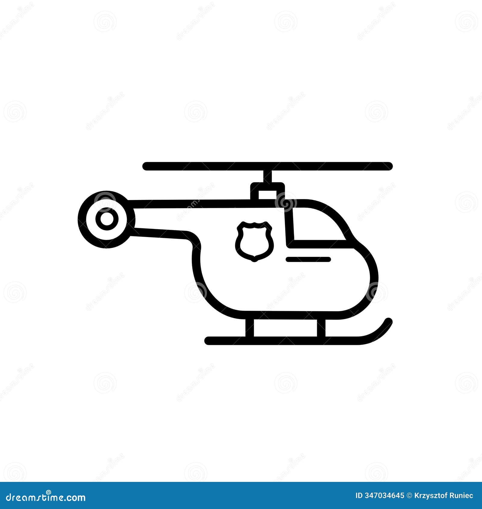 Police Helicopter - Vector Icon Stock Illustration - Illustration of ...