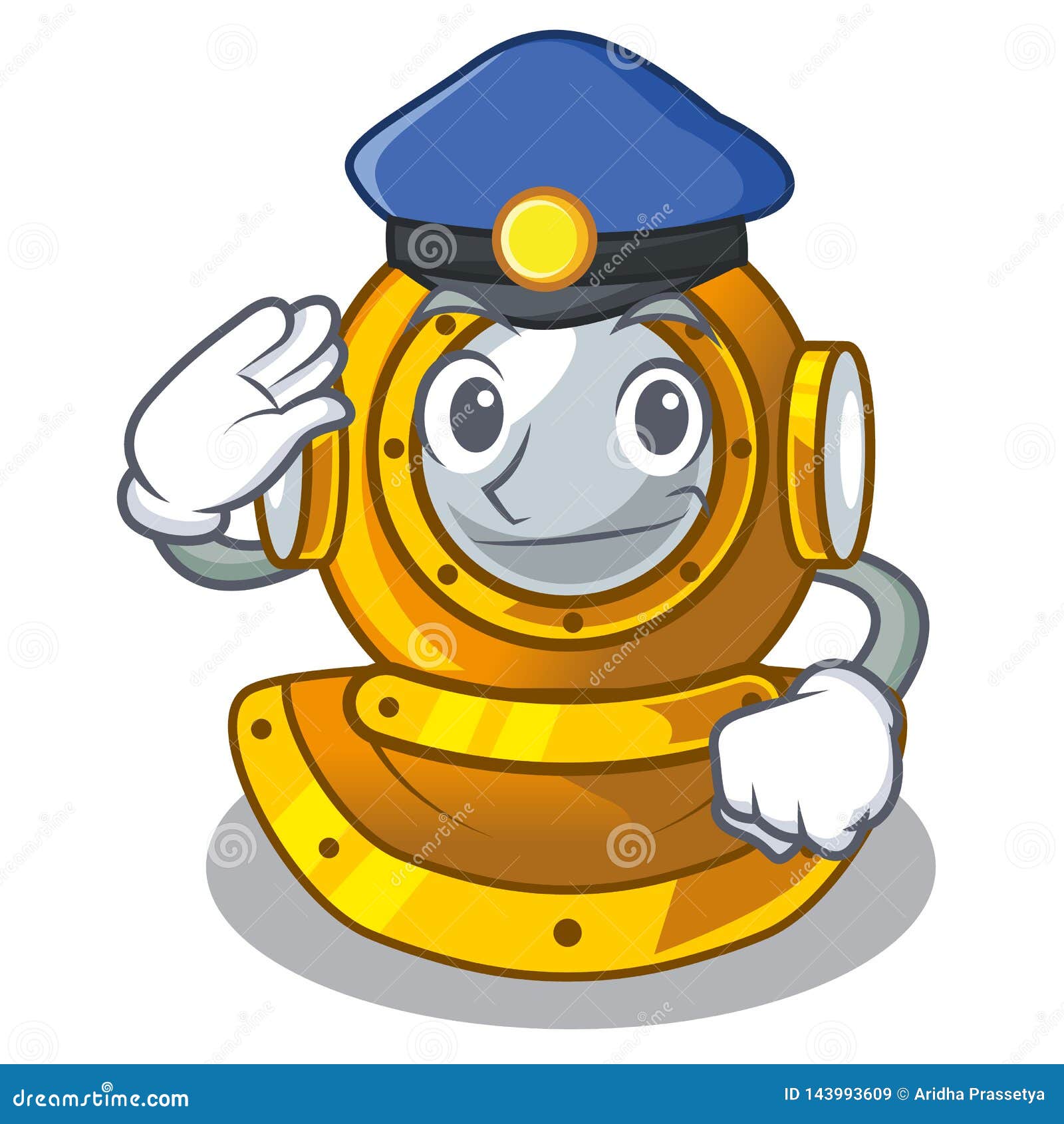Police Helmet Diving in the Mascot Shape Stock Vector - Illustration of ...