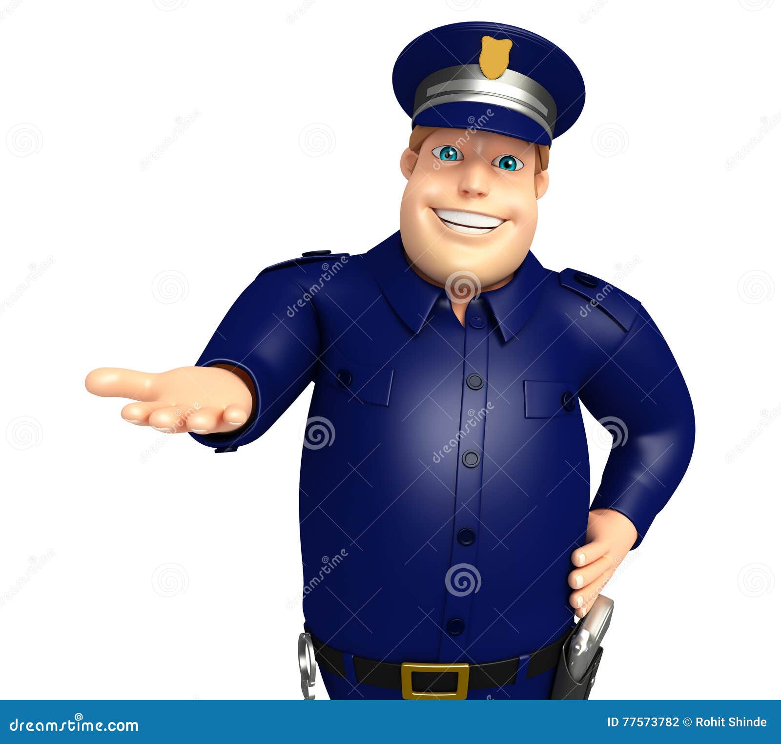 Police with Hold pose stock illustration. Illustration of handgun ...
