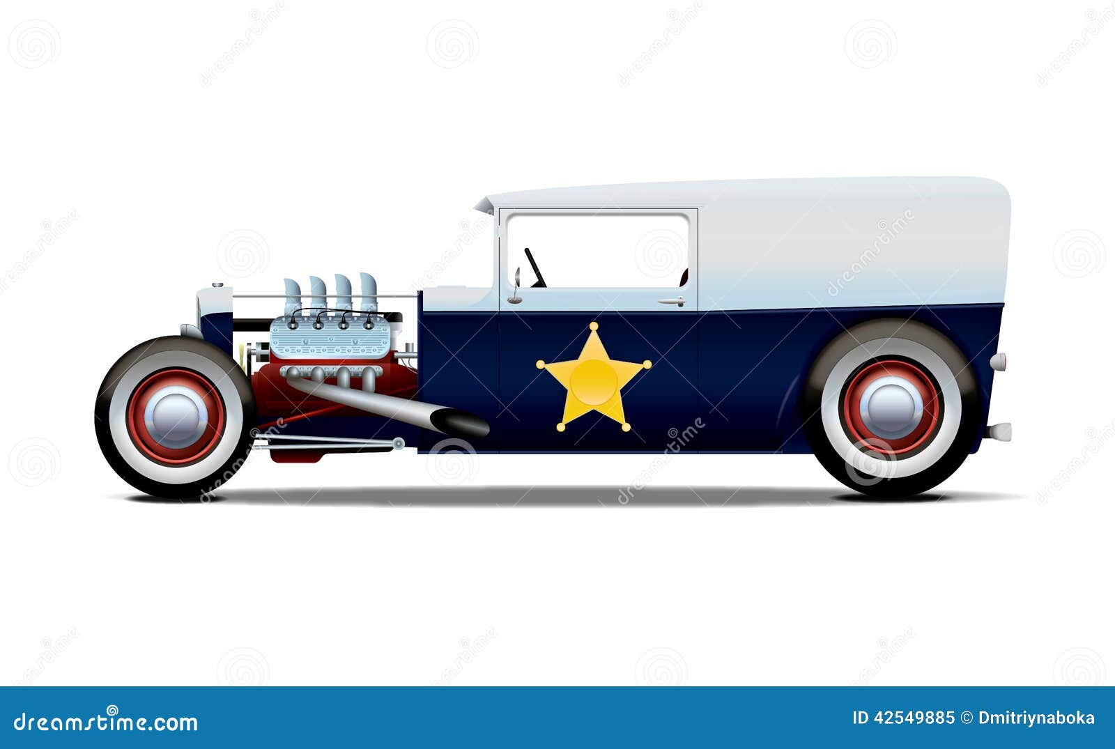 Police hot-rod stock illustration. Illustration of retro - 42549885