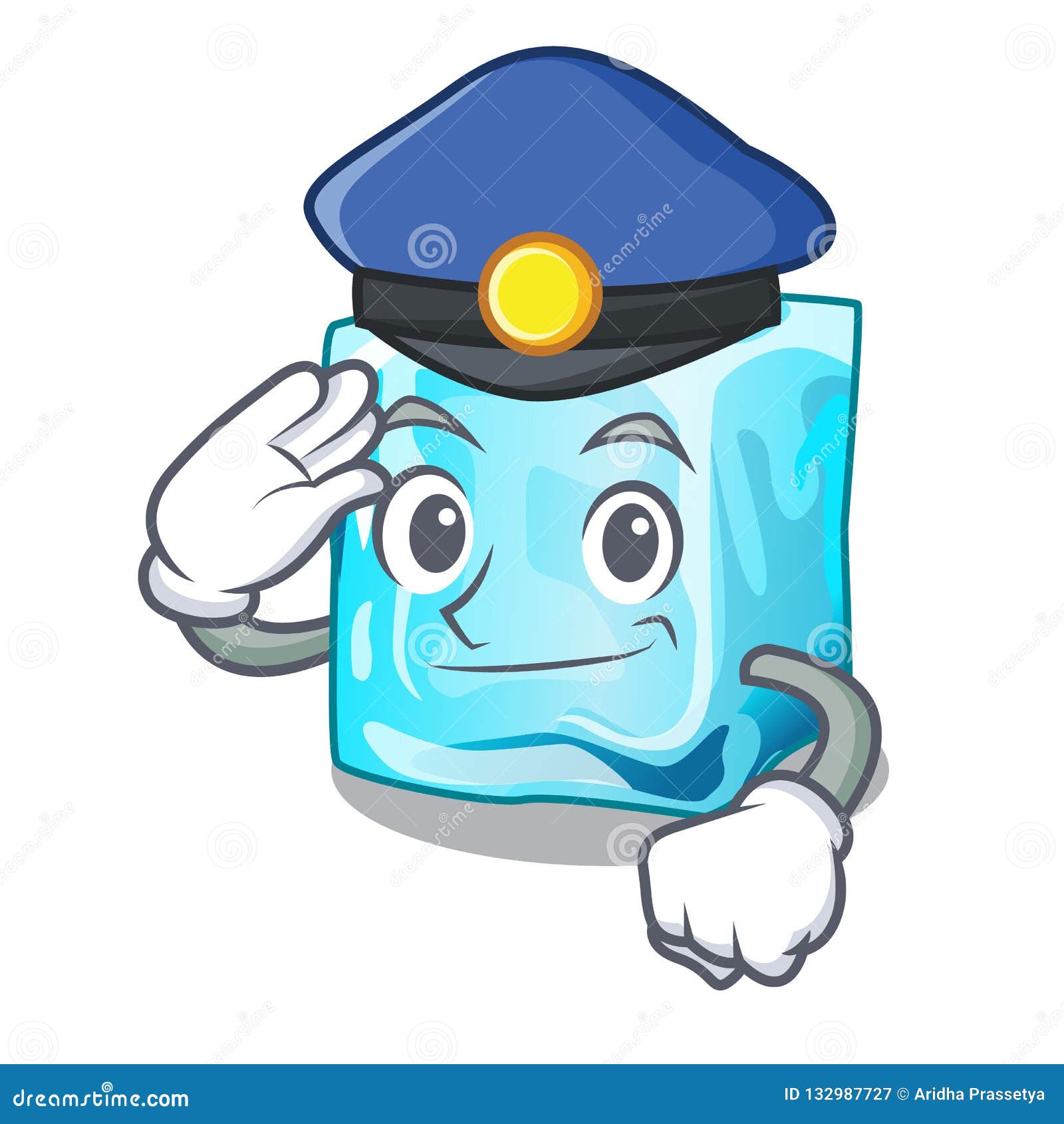 Police Ice Cubes Shape on the Cartoon Stock Vector - Illustration of ...