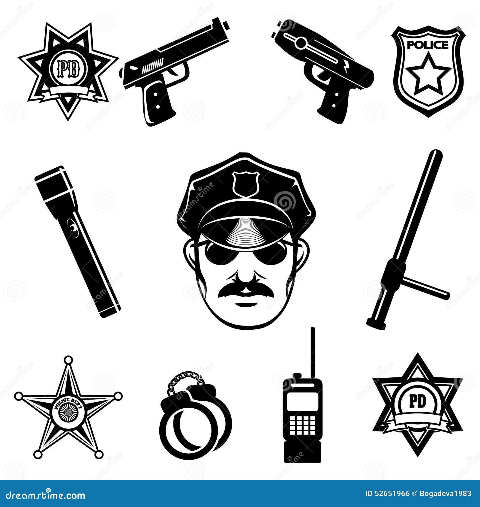 Police Car Icon In Cartoon Style Isolated On White Background. Police ...