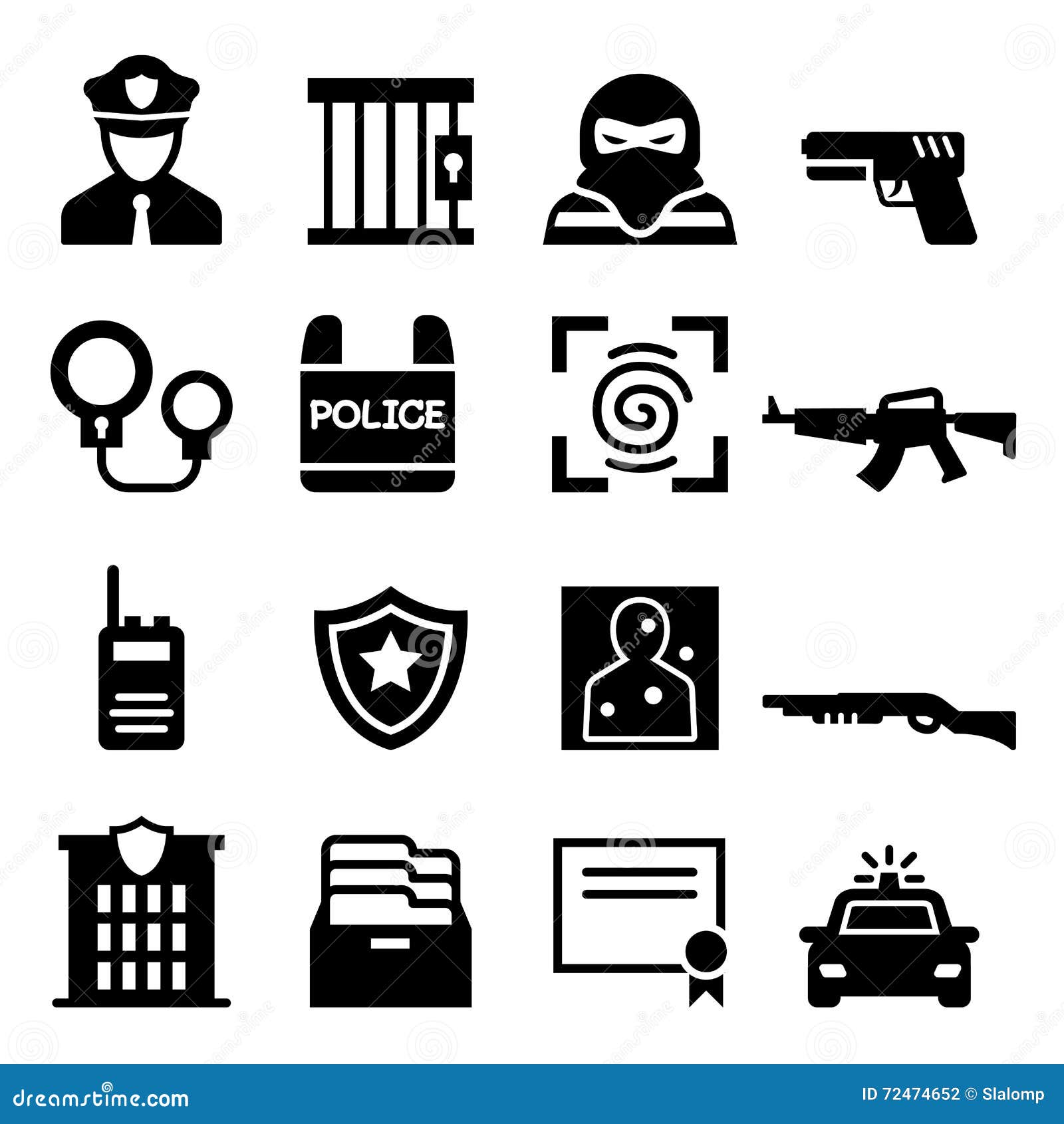 Police icon stock illustration. Illustration of pictogram - 72474652