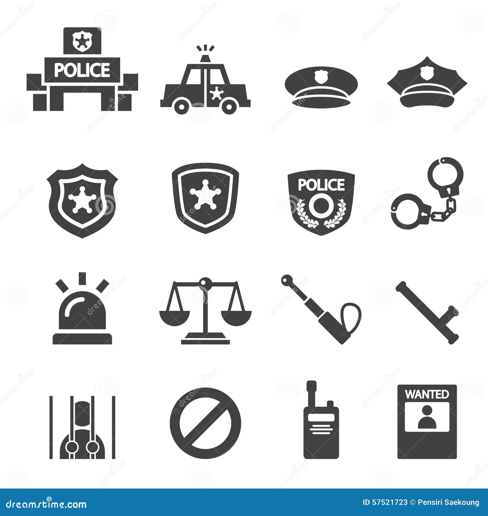 Police Car Icon On White. Vector Illustration | CartoonDealer.com ...