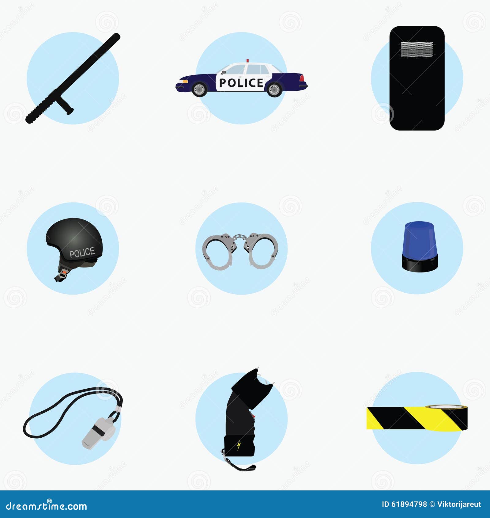 Police icons stock illustration. Illustration of black - 61894798