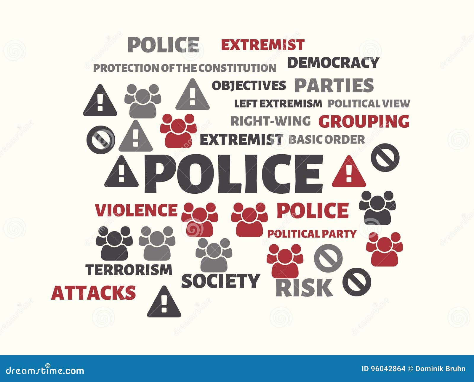 POLICE - Image with Words Associated with the Topic EXTREMISM, Word ...