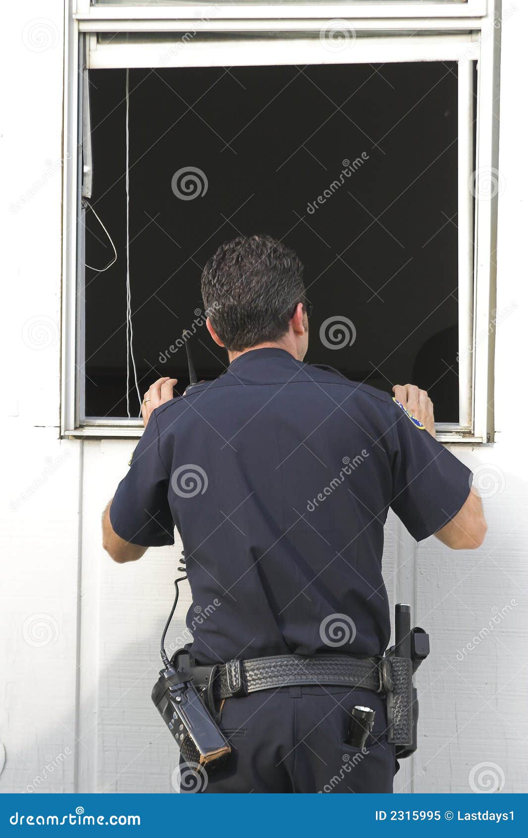 Police Investigating Burglary Stock Image - Image of protect, officers ...