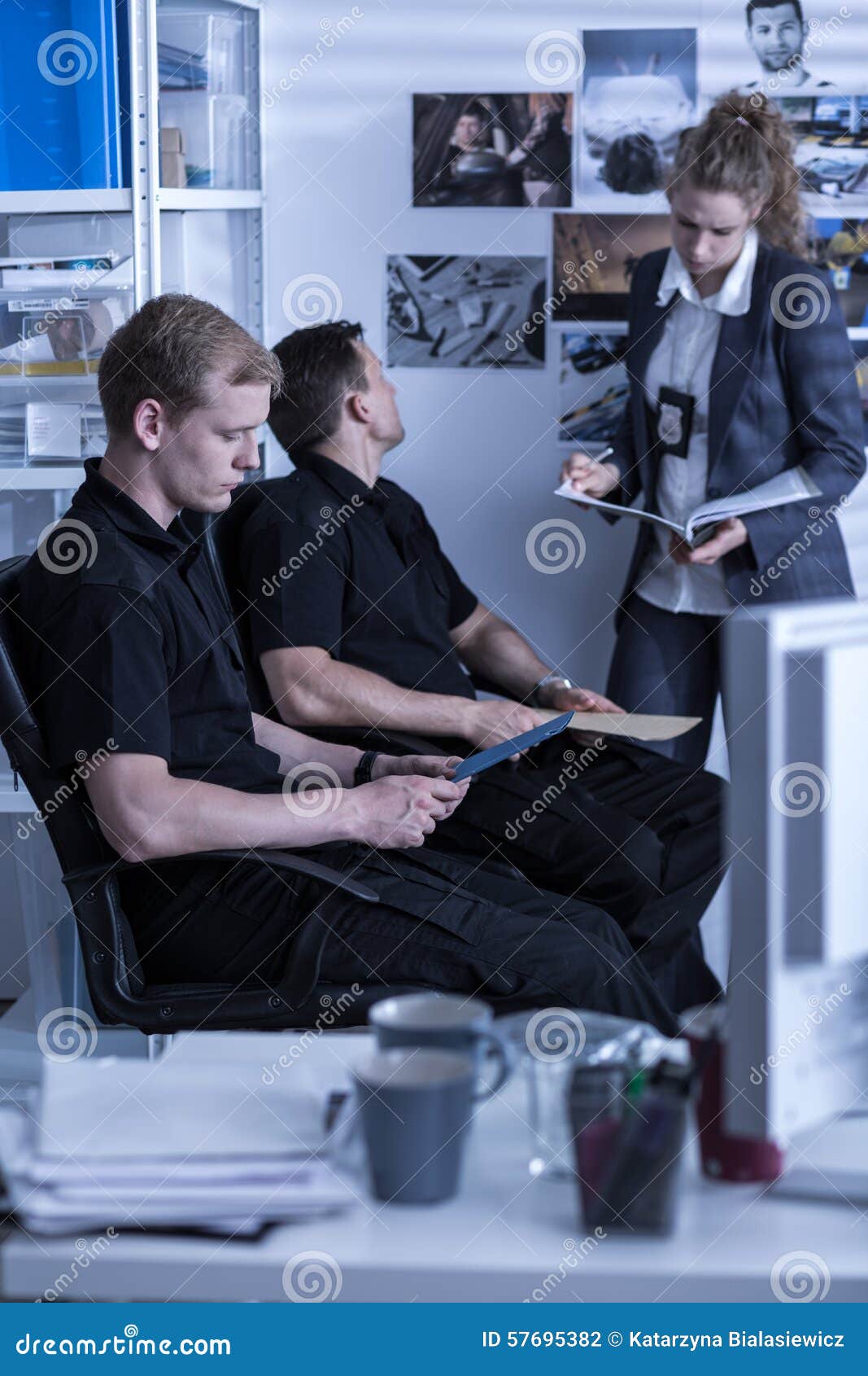 Police Investigation Office Stock Photo - Image of policewoman, desk ...