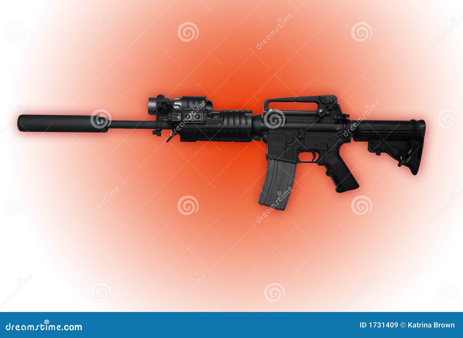 Police Issued M16 Assault Rifle Stock Image - Image of military, pistol ...