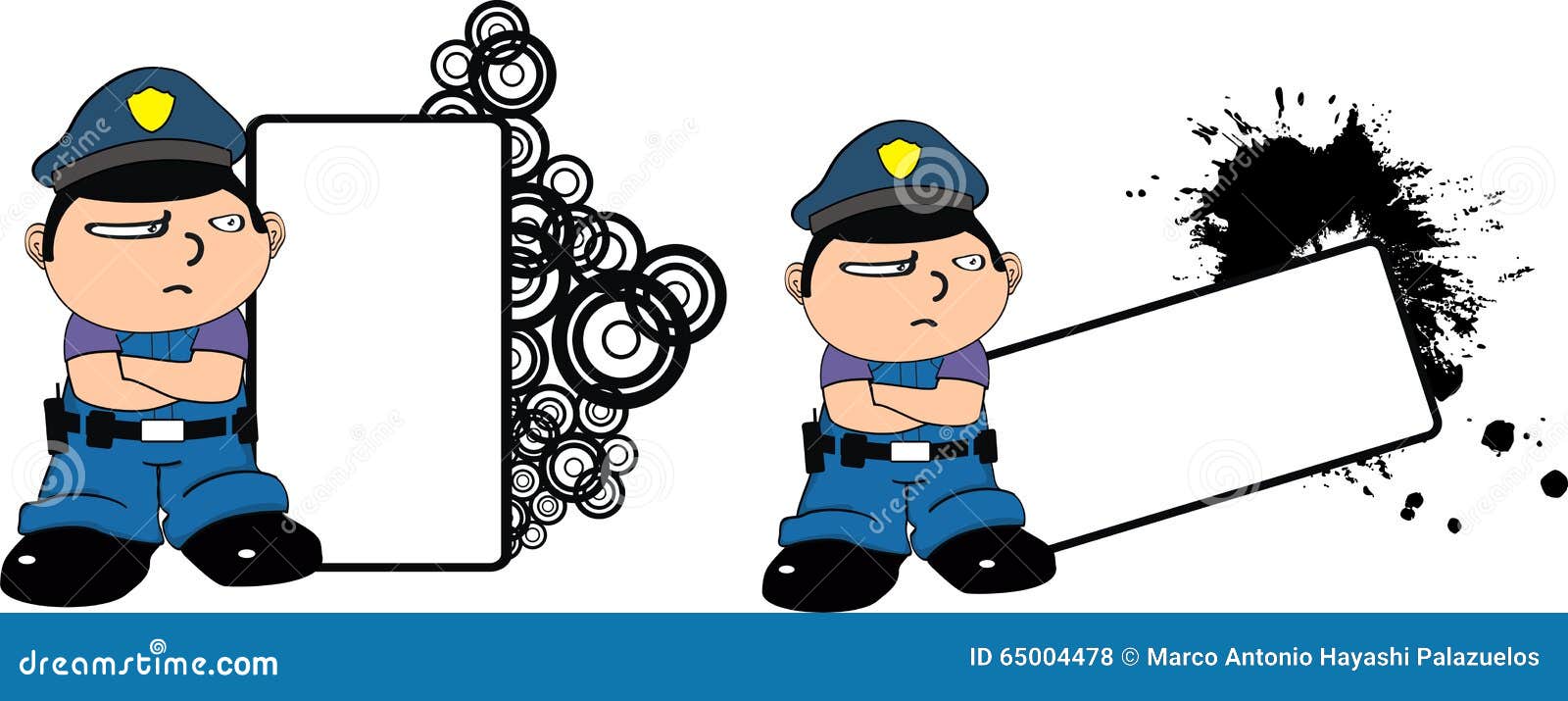 Grumpy Cop Police Cartoon Vector | CartoonDealer.com #74900157