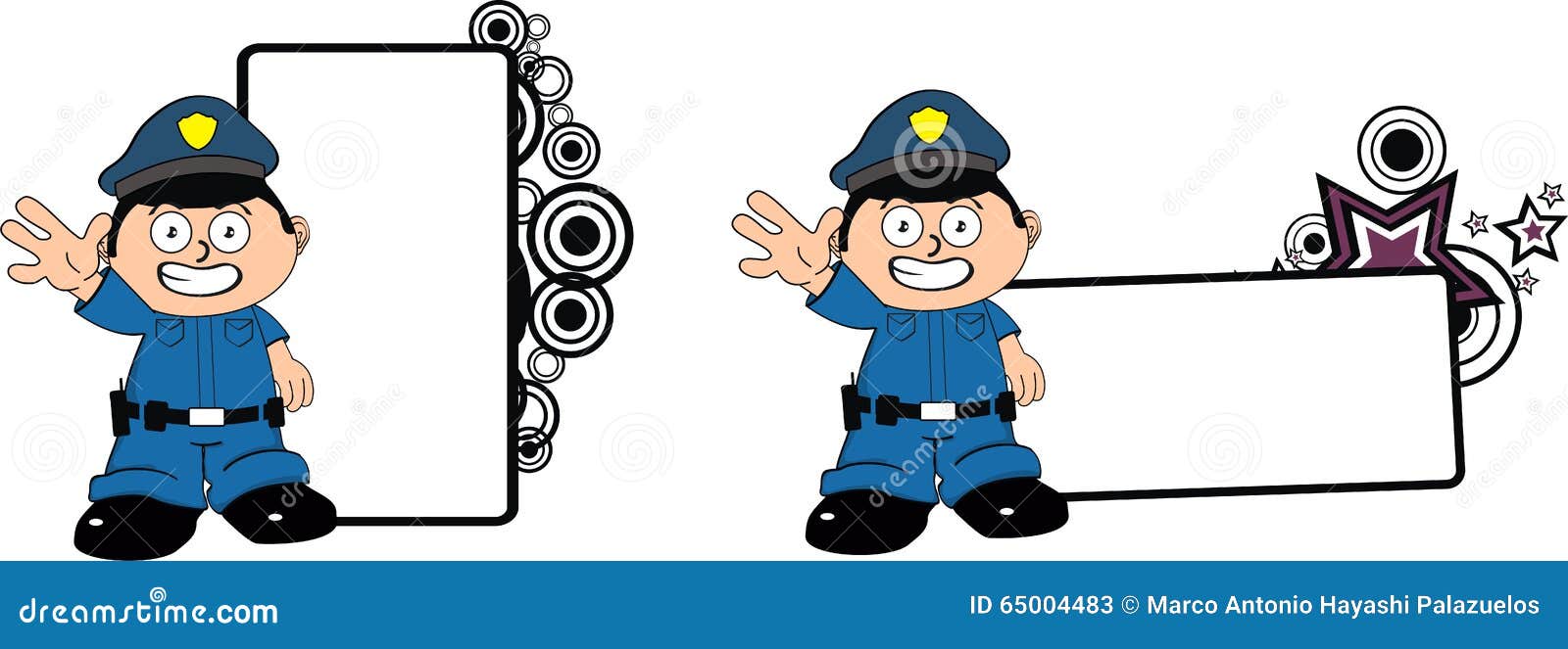 Police Kid Expression Cartoon Copyspace Happy Stock Vector ...