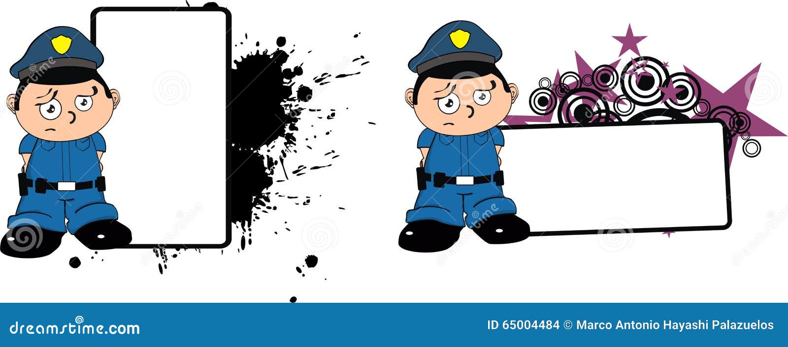 Police Kid Expression Cartoon Copyspace Sad Stock Vector - Illustration ...