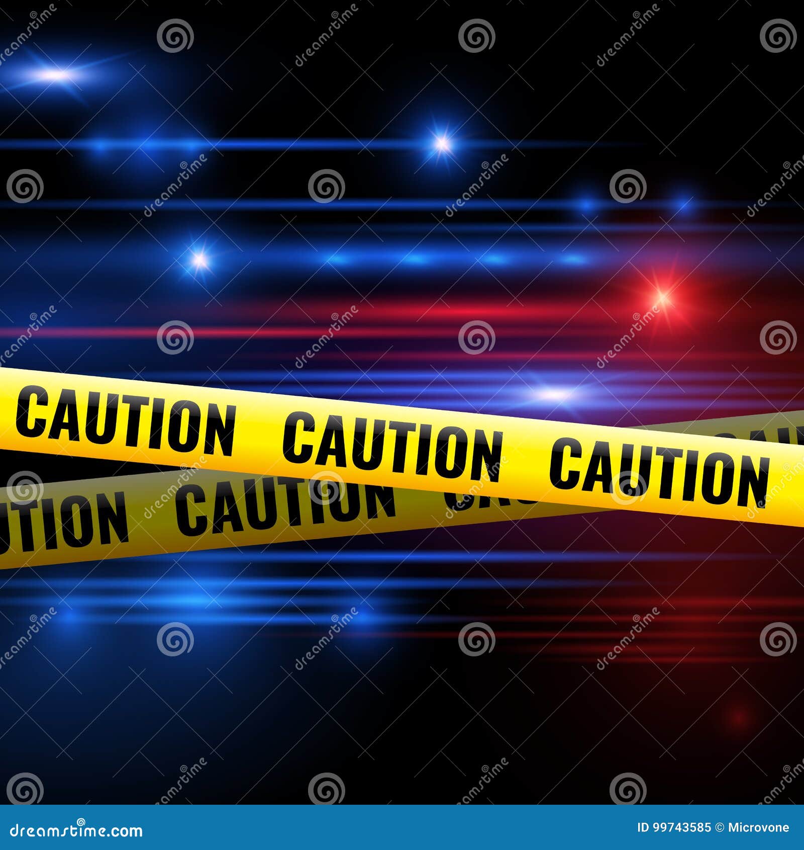 Police Lights and Caution Tapes Stock Vector - Illustration of color ... Police Lights and Caution Tapes Stock Vector - Illustration of color ...